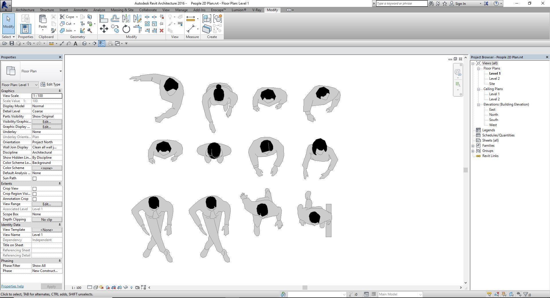 People 2D Plan - Revit 3D model | CGTrader