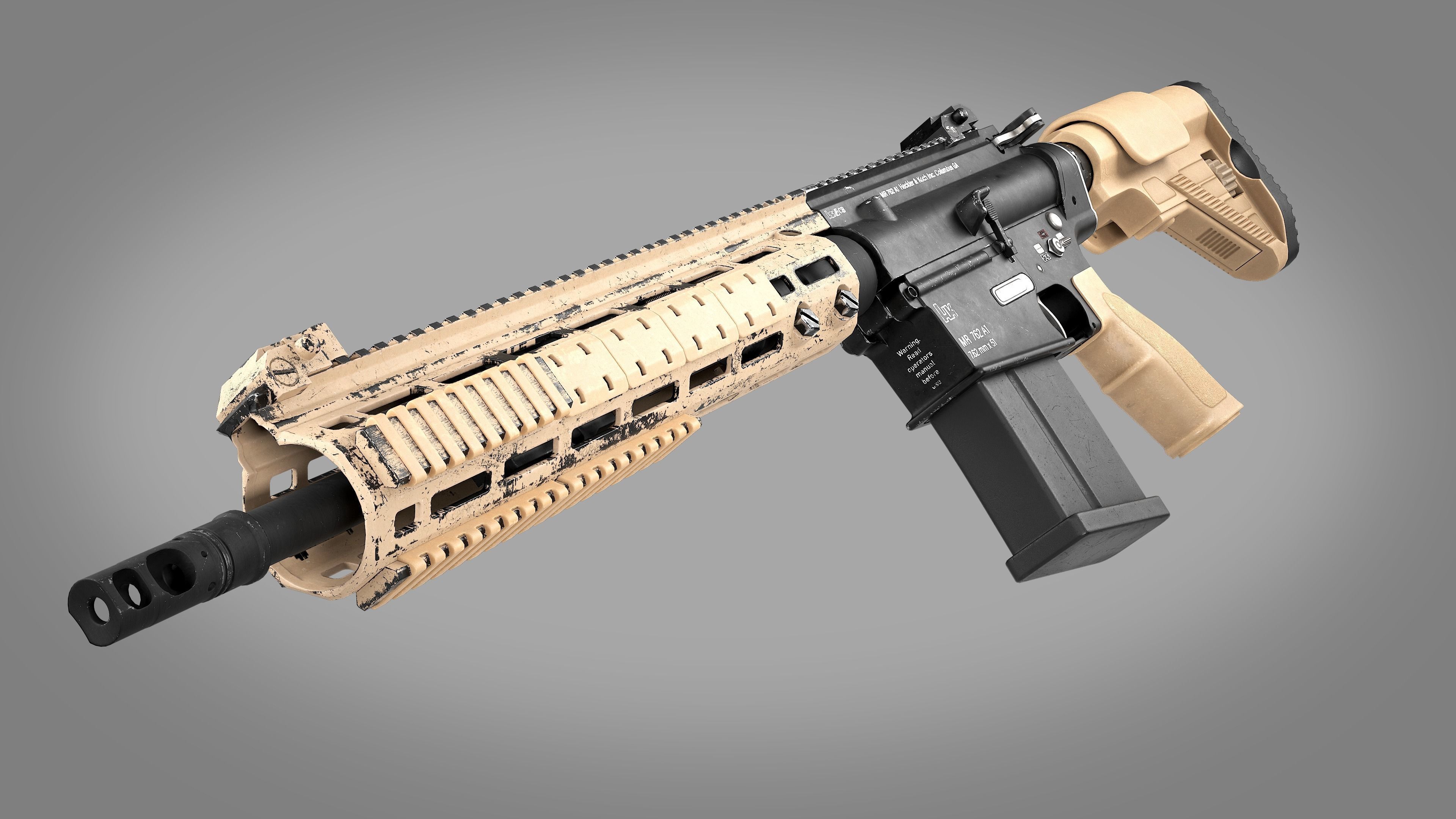 3D model MR 762 Designated Marksman Rifle VR / AR / low-poly | CGTrader