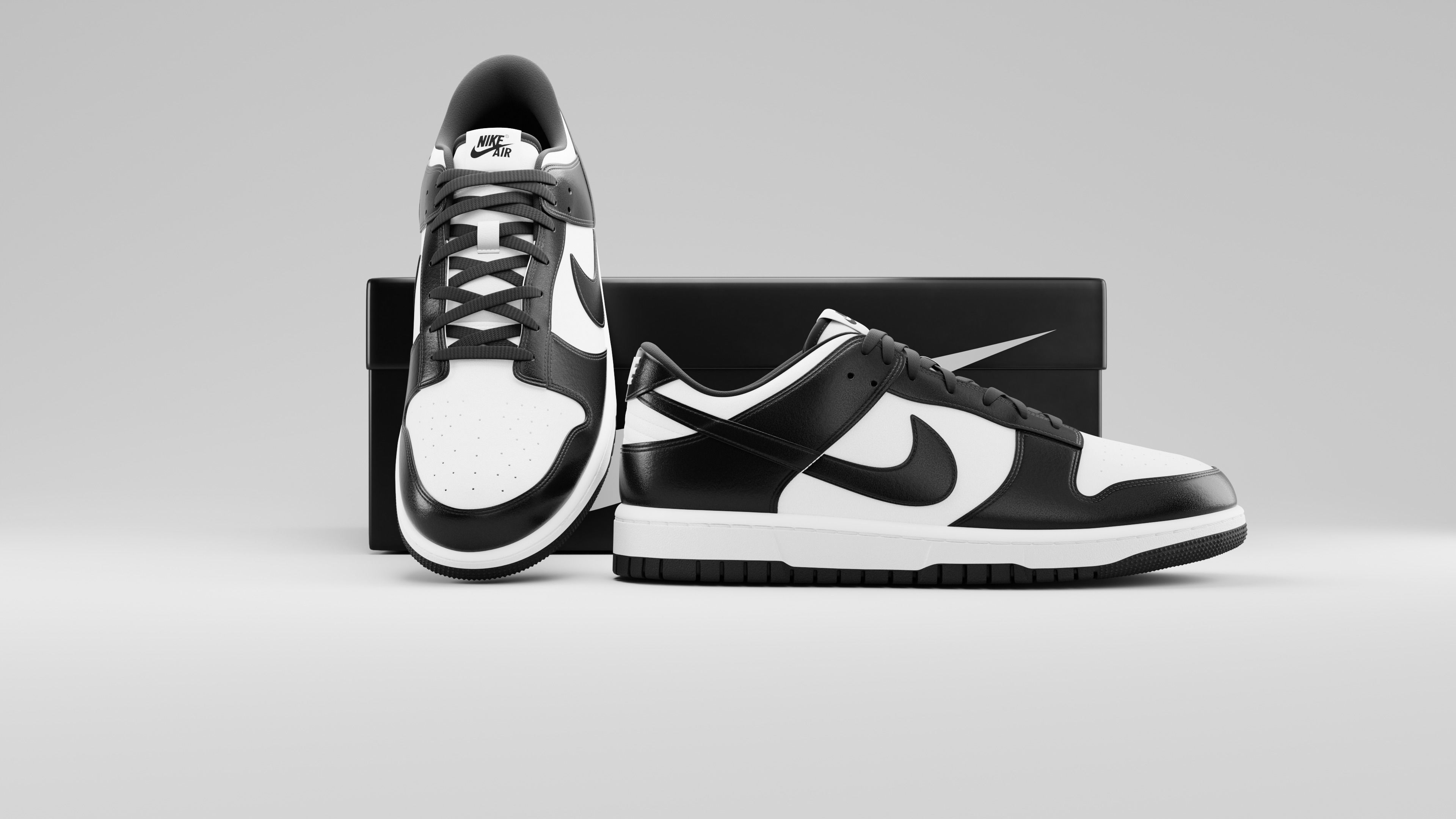 Nike Dunk Low Retro White Black Panda 3D model | CGTrader