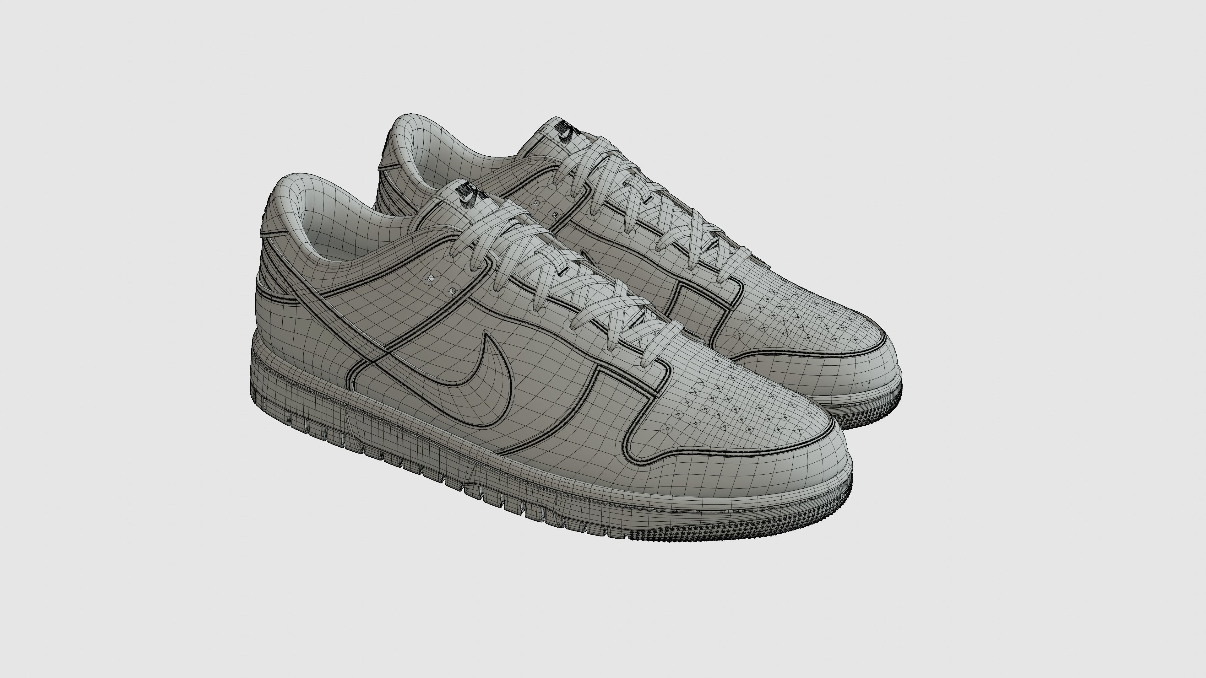 Nike Dunk Low Retro White Black Panda 3D model | CGTrader