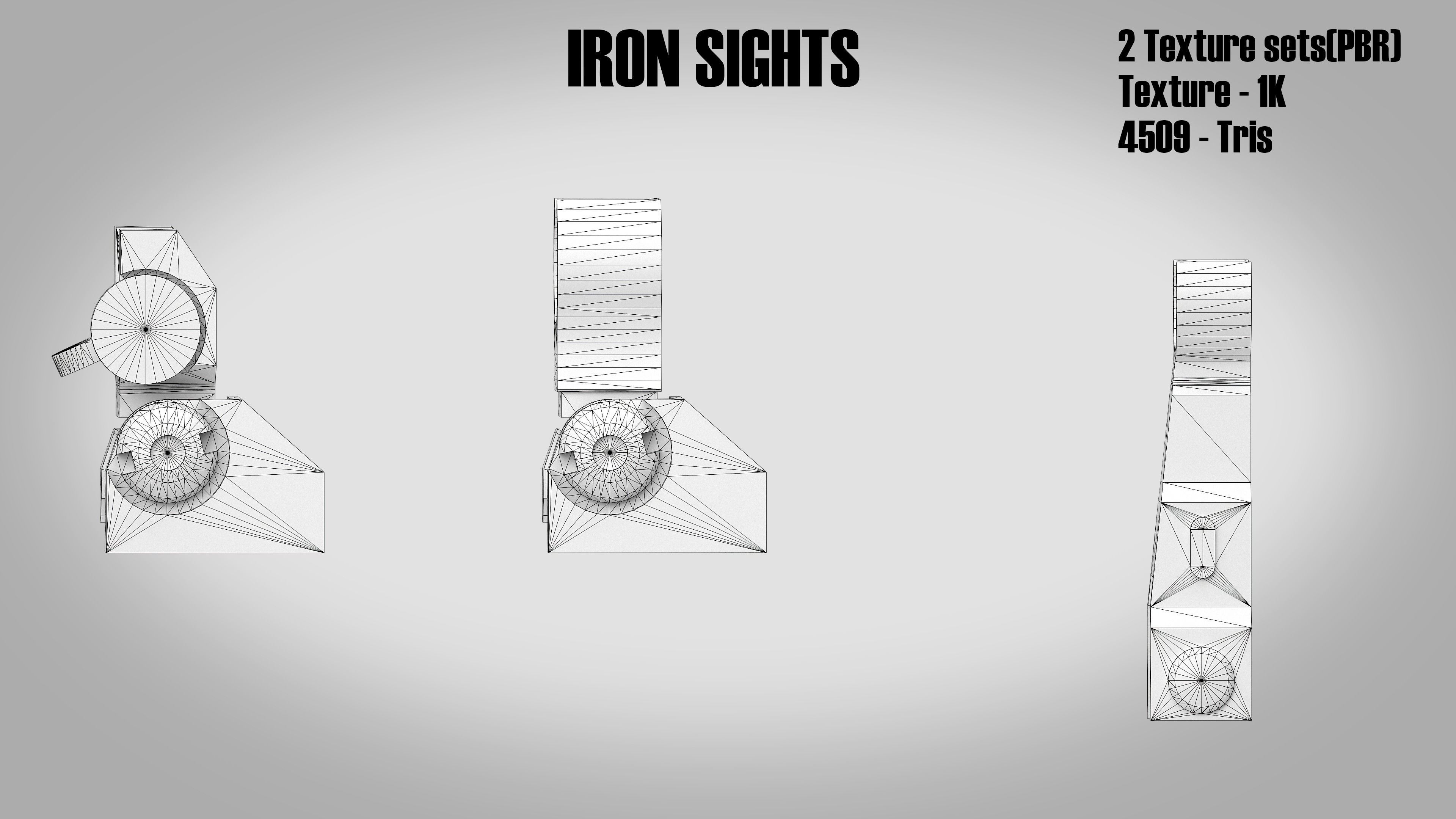 3D model Iron Sights Two Texture sets VR / AR / low-poly | CGTrader