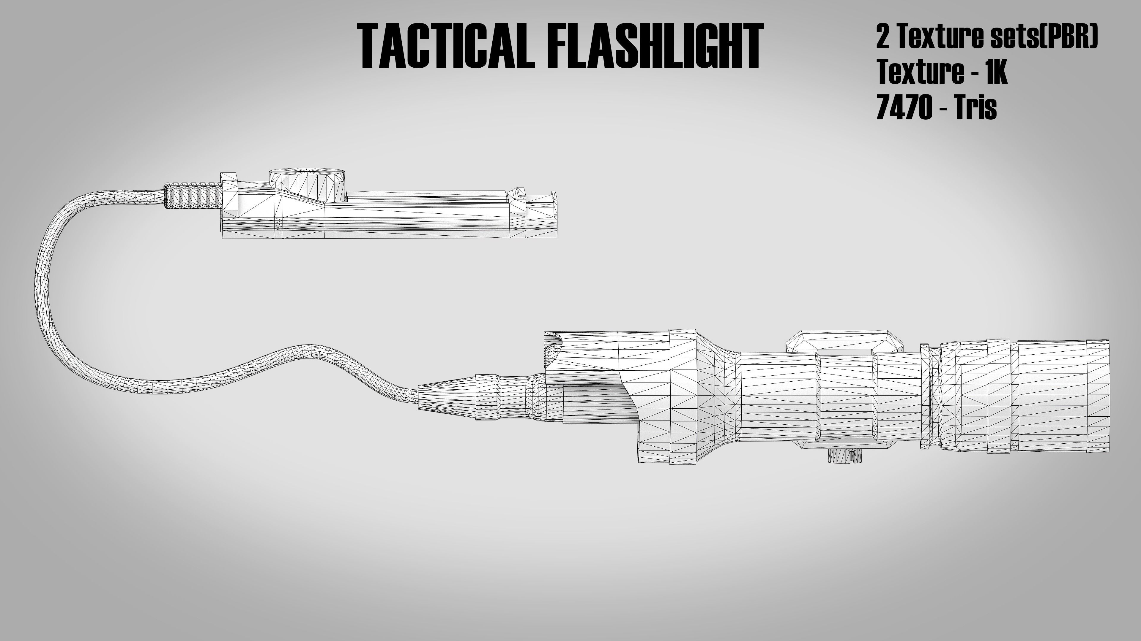 3D model Tactical Flashlight Two Texture sets VR / AR / low-poly | CGTrader