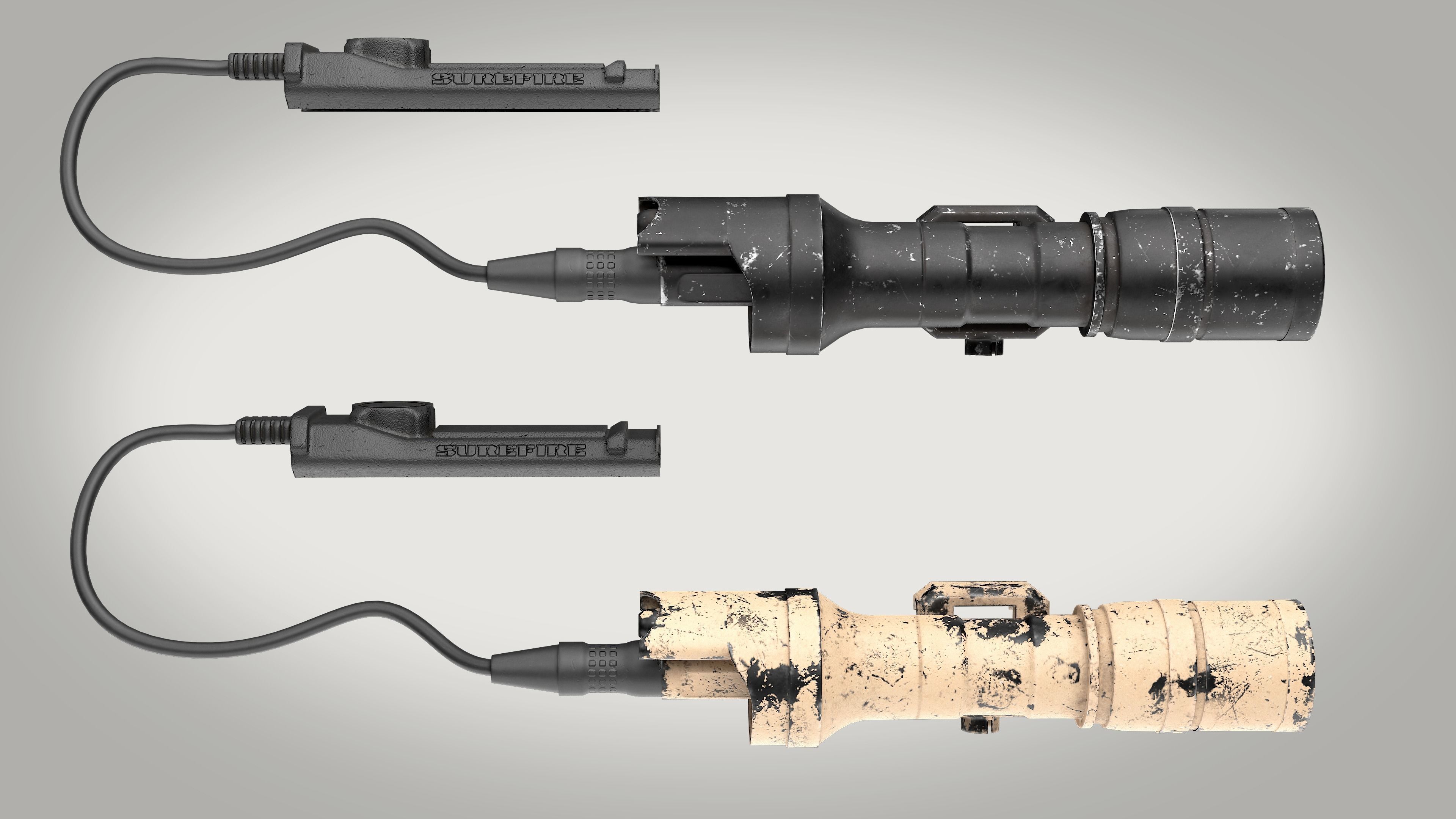 3D model Tactical Flashlight Two Texture sets VR / AR / low-poly | CGTrader