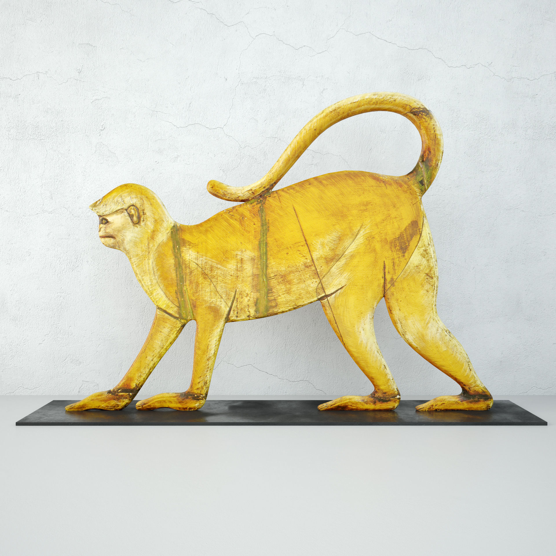 Vintage Wood Monkey Decor 3D model | CGTrader