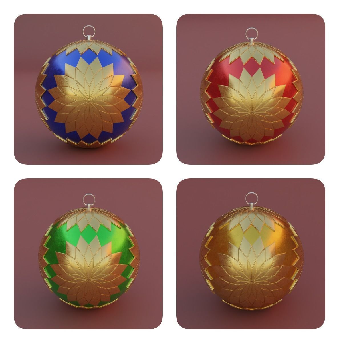 Christmas ornament 3D model for 3D print set 3D model 3D printable ...