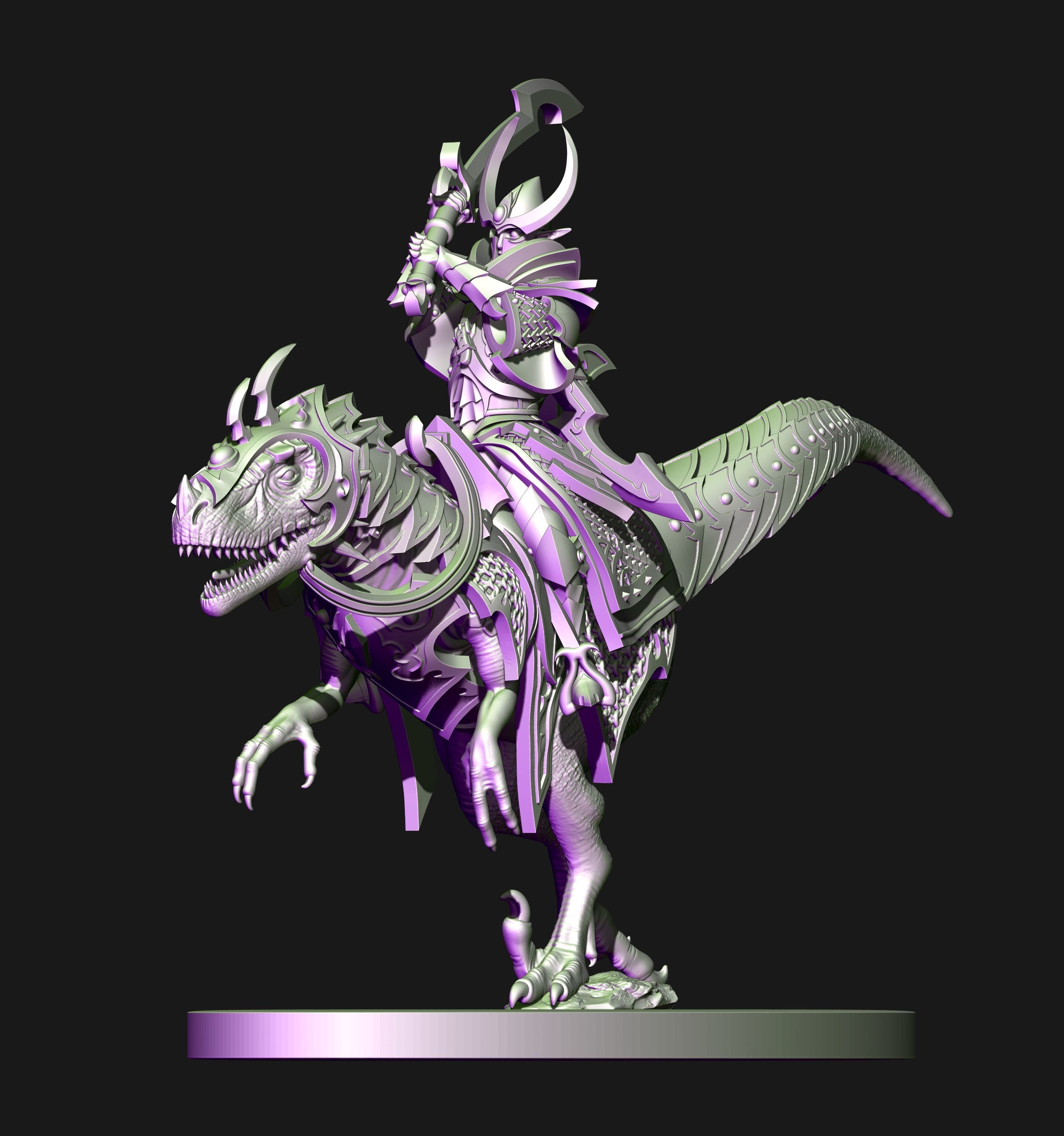 Dark Elves raptor riders with great weapons 3D model 3D printable ...