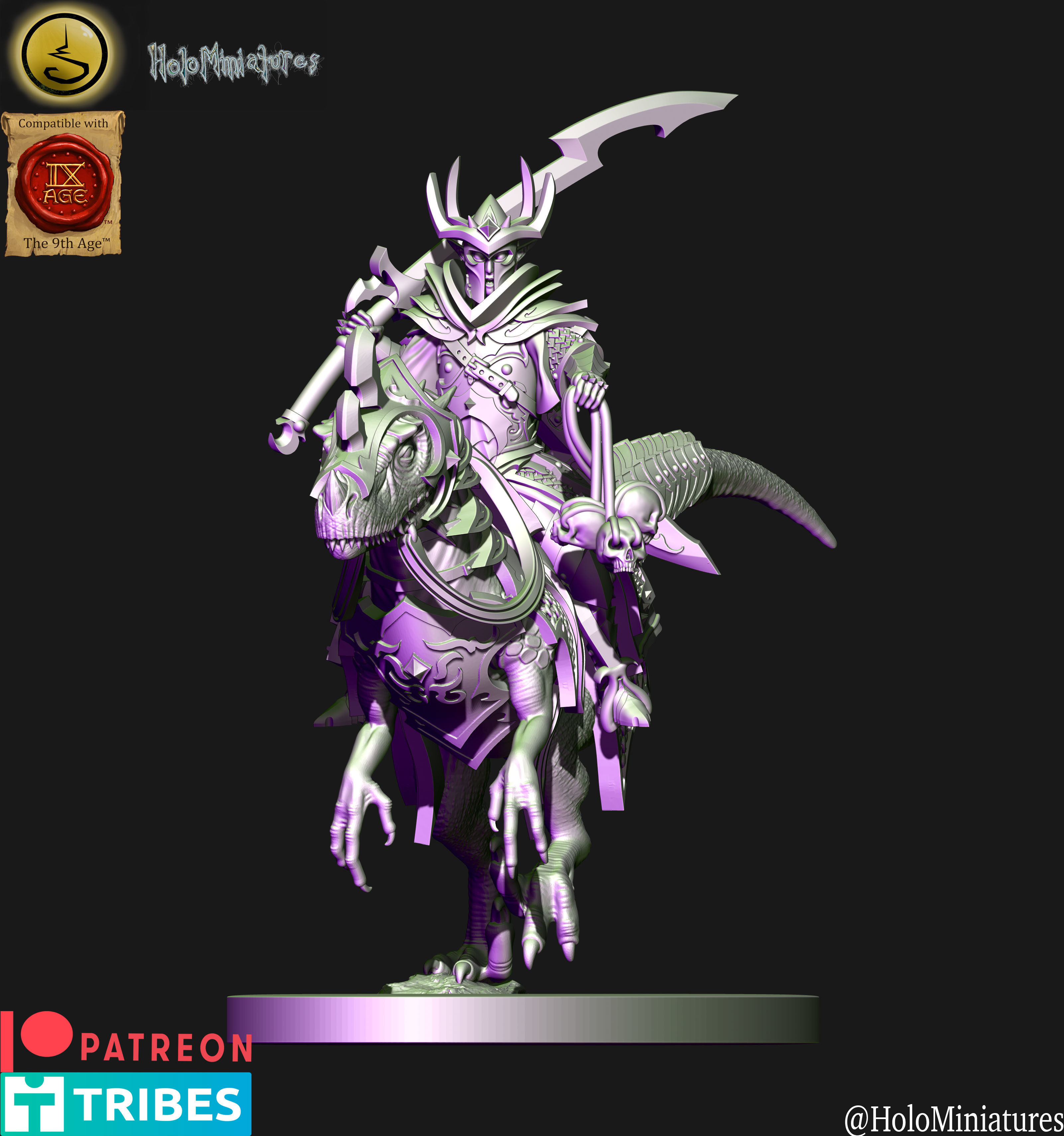 Dark Elves raptor riders with great weapons 3D model 3D printable ...