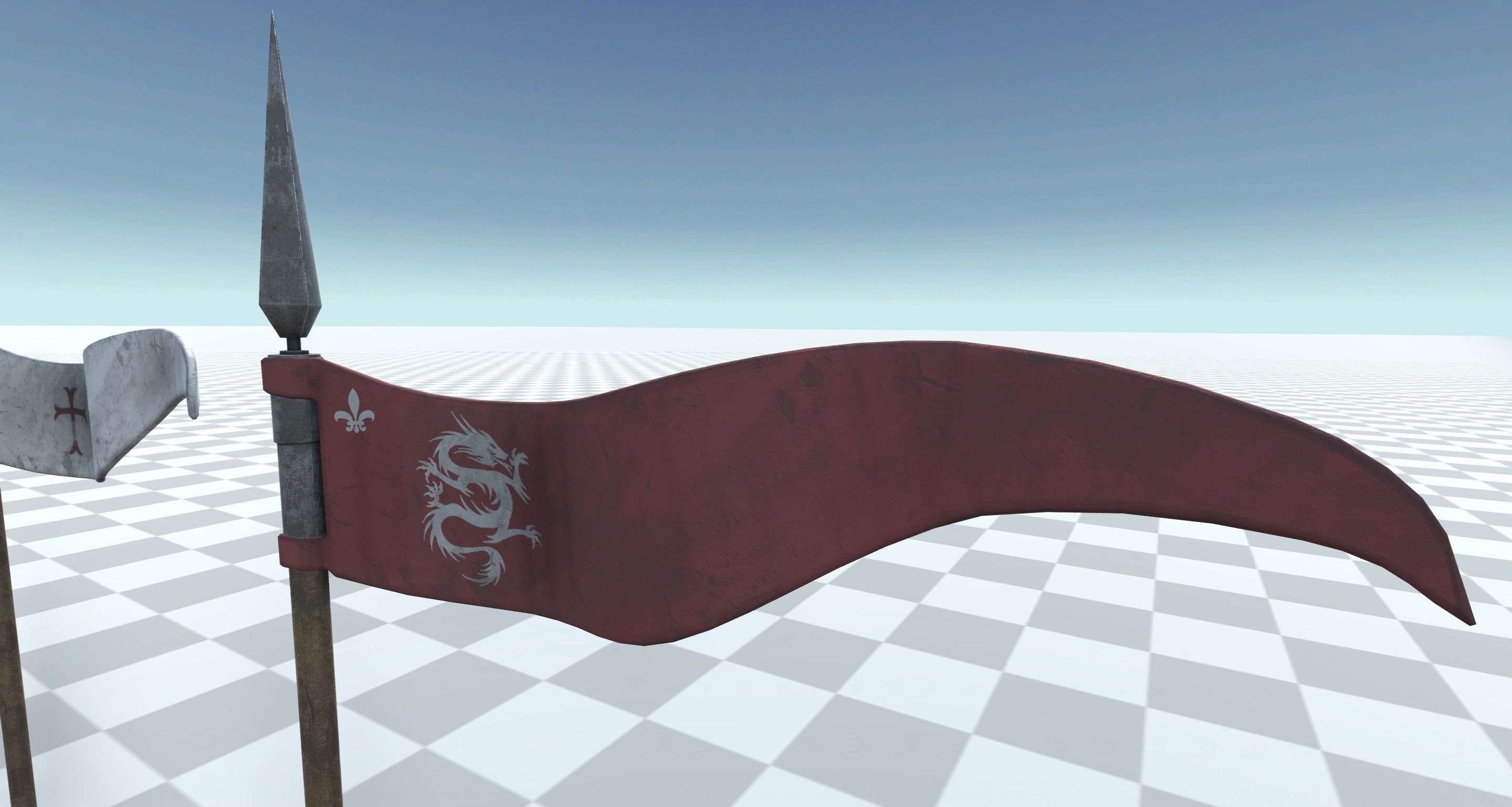 Medieval Pole Flag Set 3D model | CGTrader