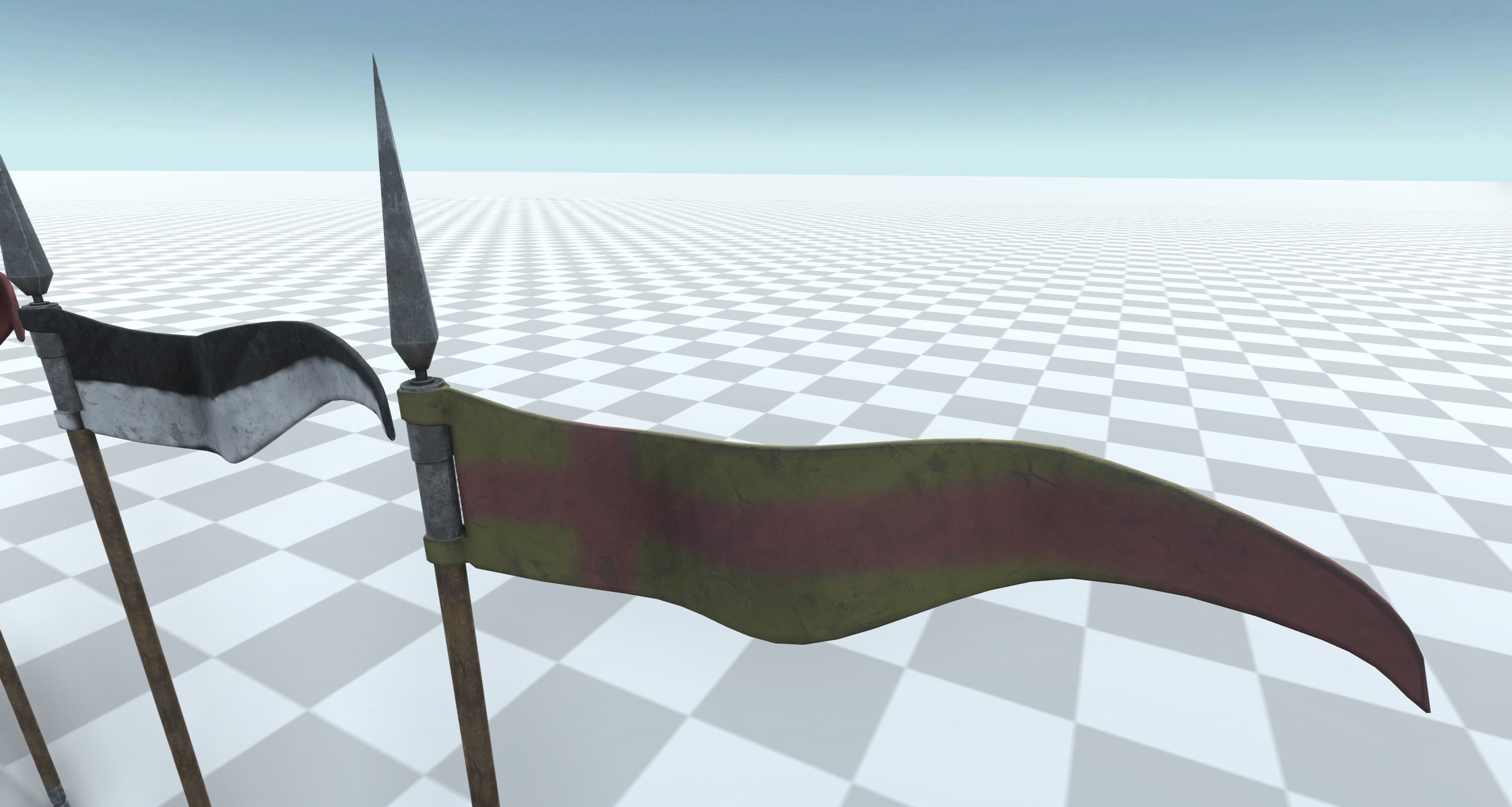 Medieval Pole Flag Set 3D model | CGTrader