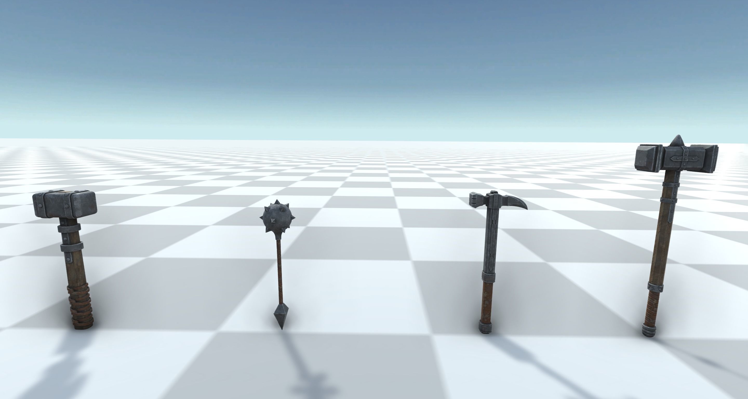 Medieval Battlehammer Set 3D model | CGTrader