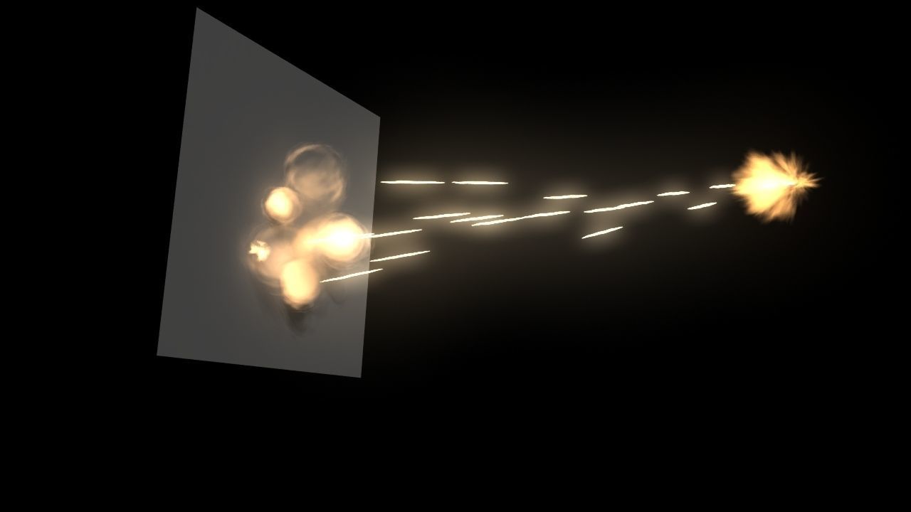 Maya VFX Machine Gun Rig with Muzzle Flash and Impact Blast 3D model ...
