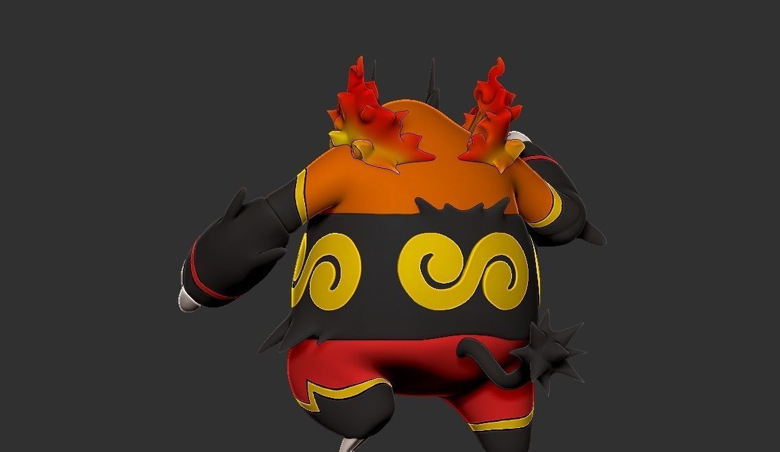 Pokemon emboar 3D model 3D printable | CGTrader