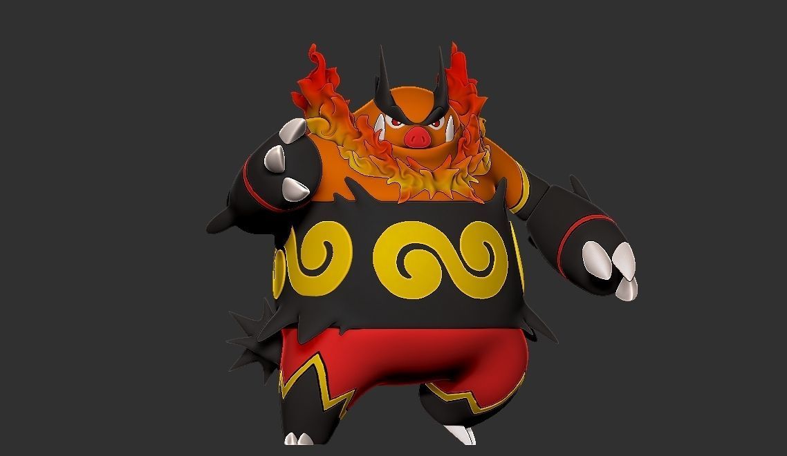 Pokemon emboar 3D model 3D printable | CGTrader