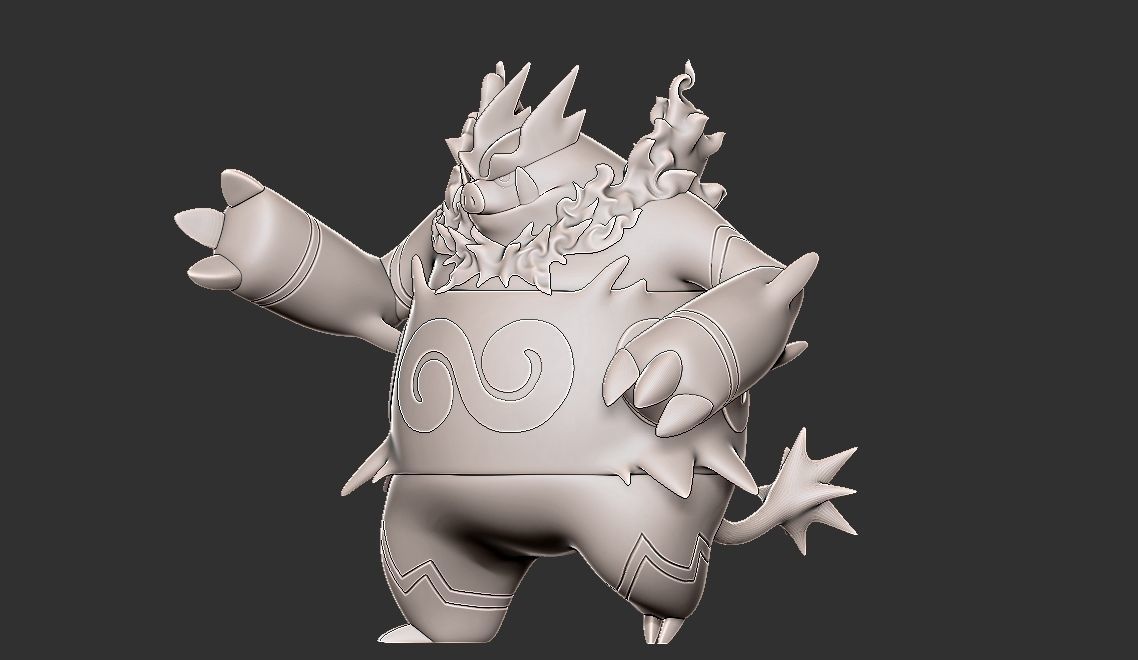 Pokemon emboar 3D model 3D printable | CGTrader