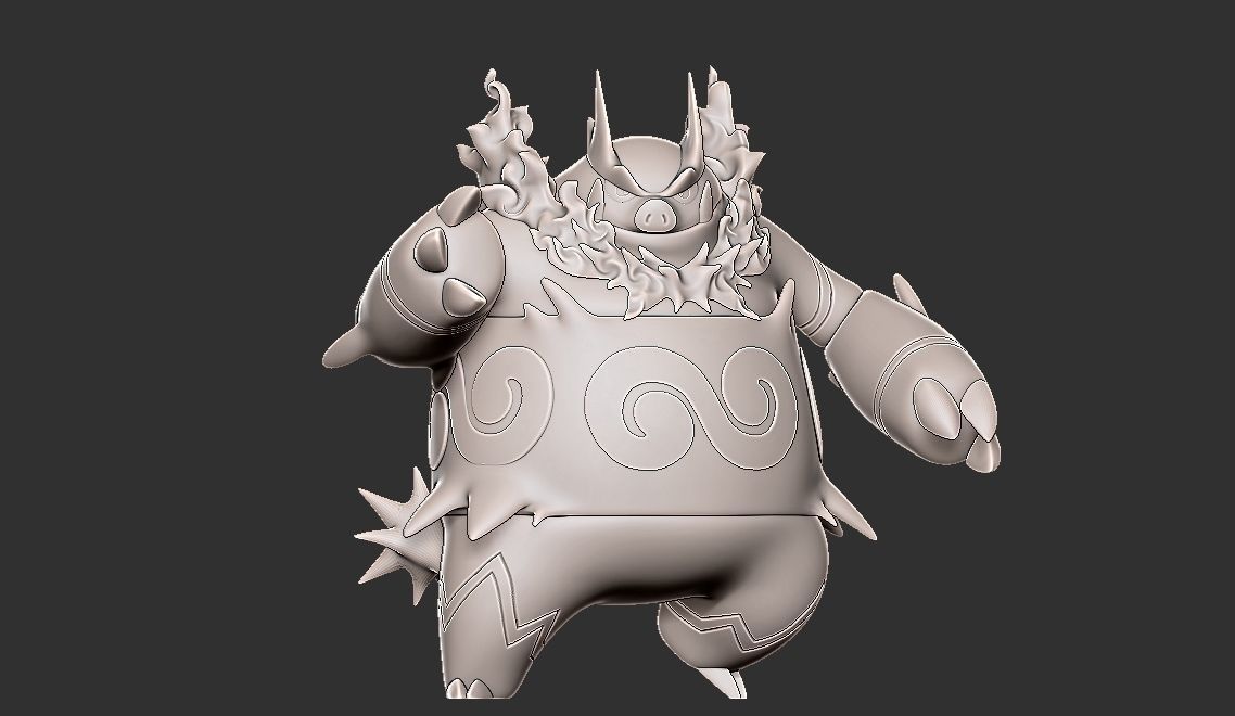 Pokemon emboar 3D model 3D printable | CGTrader