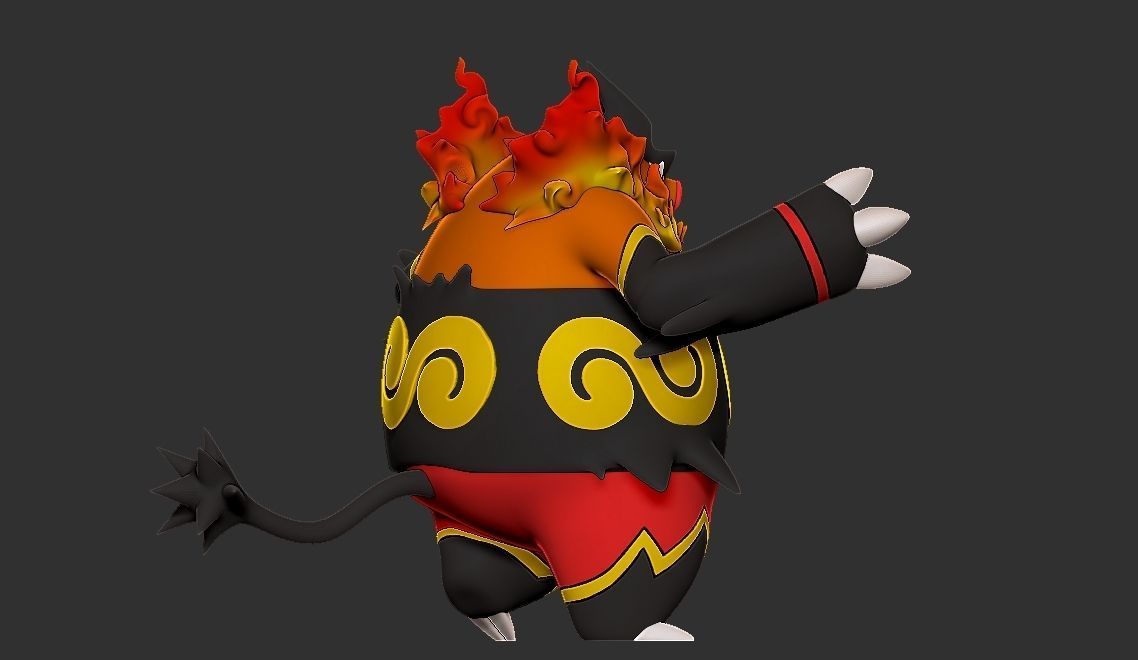 Pokemon emboar 3D model 3D printable | CGTrader