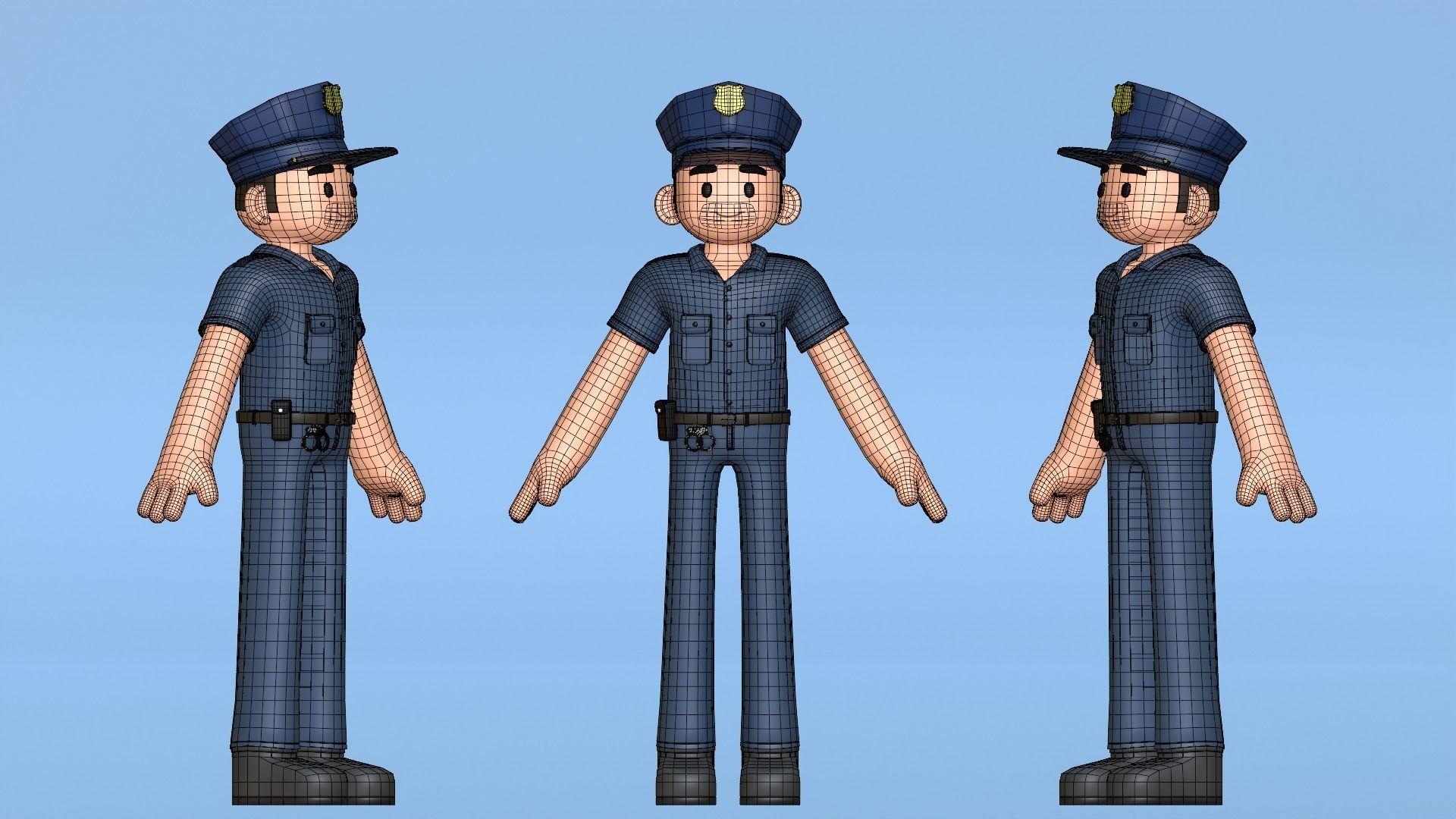 3D model Minimal Police 2 Cartoon Character VR / AR / low-poly | CGTrader