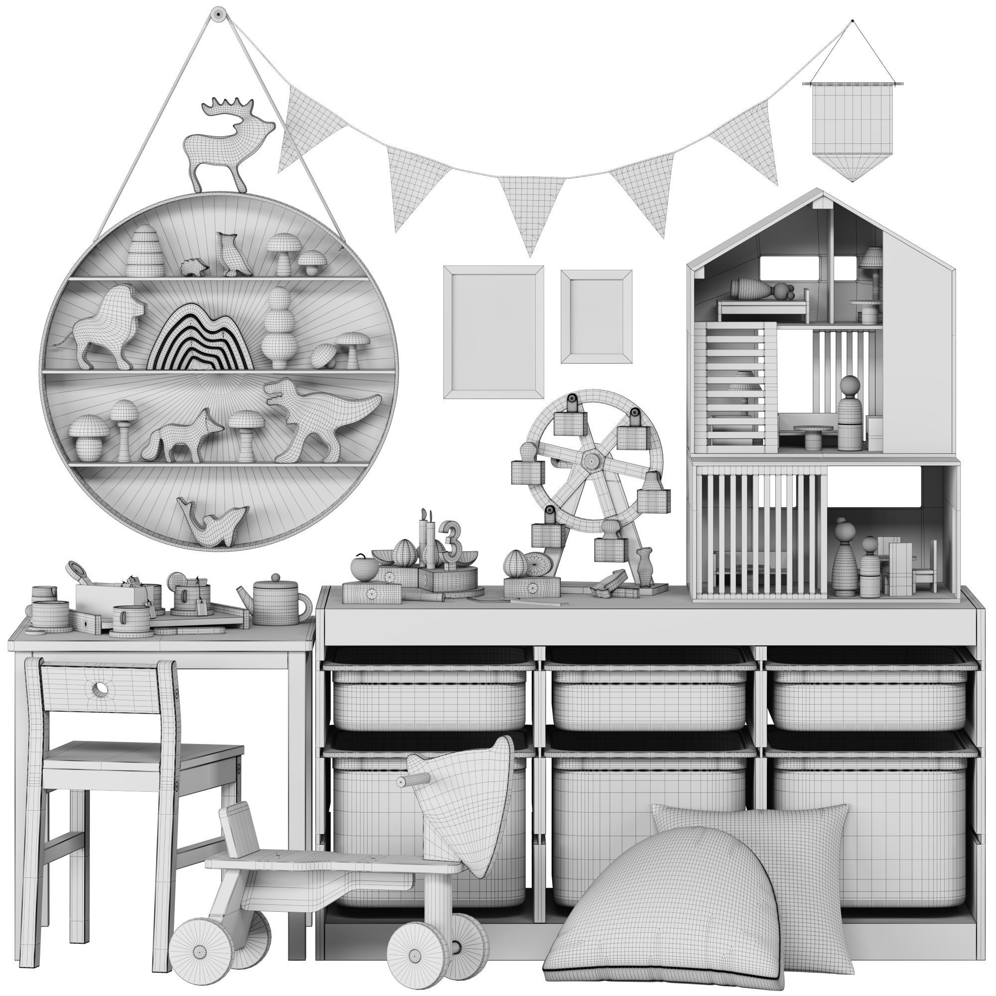 children decor set 15 3D model | CGTrader