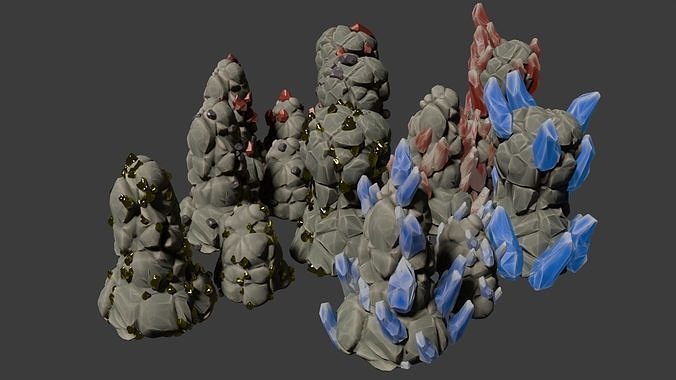 3D model Stylized Minerals Pack - Game-Ready VR / AR / low-poly | CGTrader