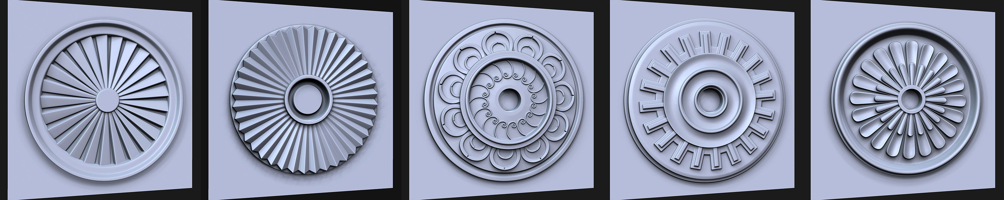 3D model Rosette Ceiling VDM Brushes for Zbrush Vol 2 VR / AR / low-poly | CGTrader