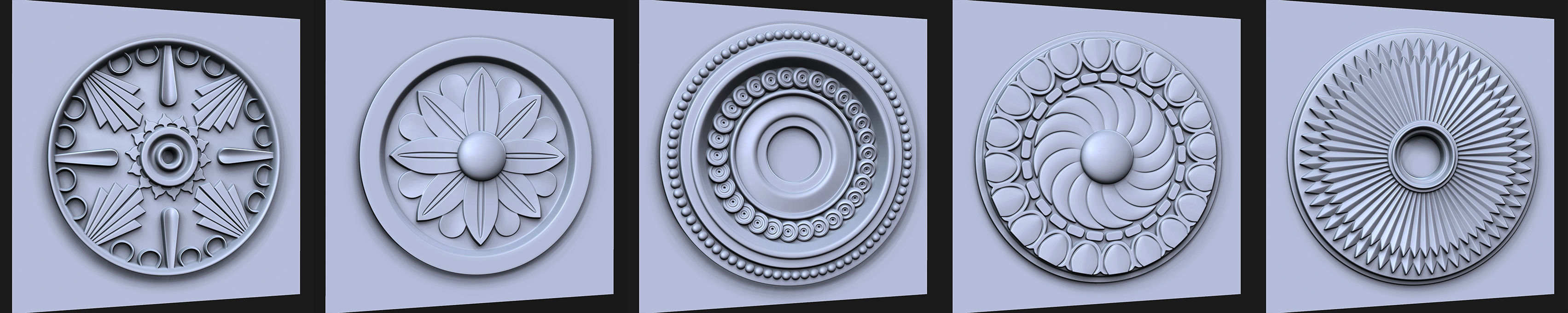 3D model Rosette Ceiling VDM Brushes for Zbrush Vol 2 VR / AR / low-poly | CGTrader