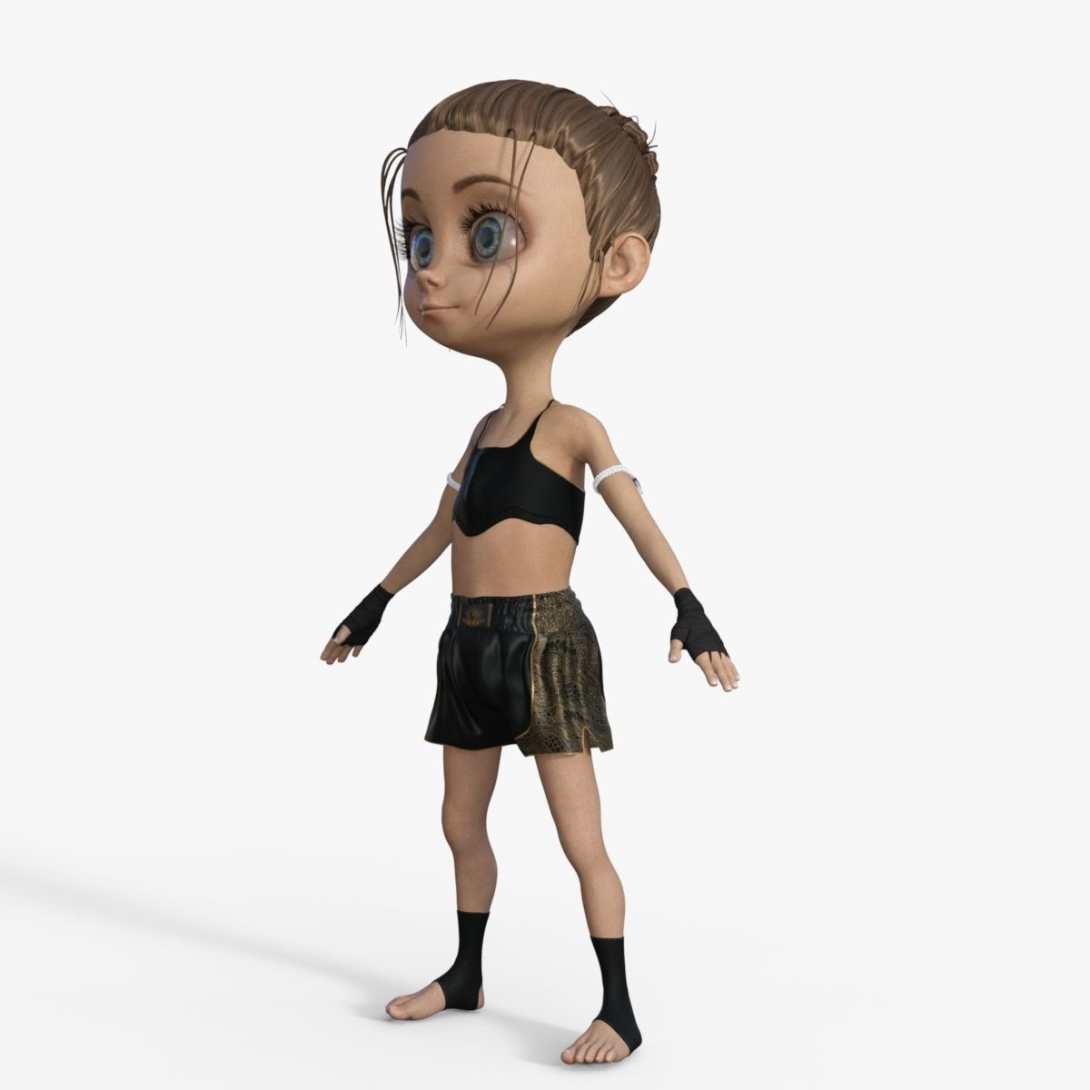 Cartoon Boxer girl Rigged 3D model rigged | CGTrader