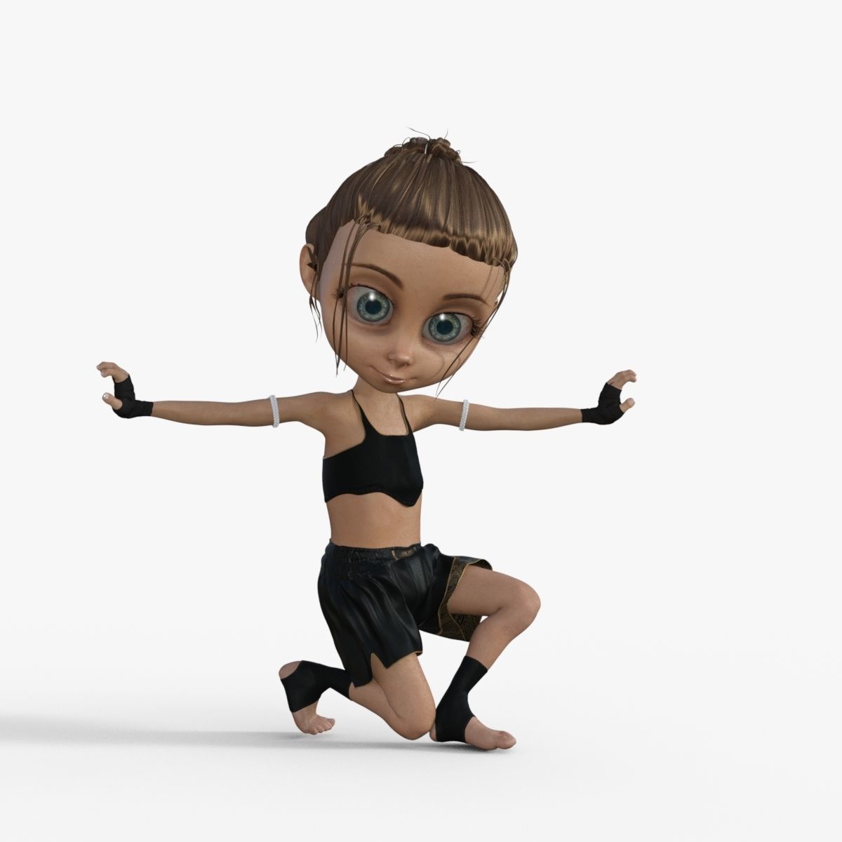 Cartoon Boxer girl Rigged 3D model rigged | CGTrader