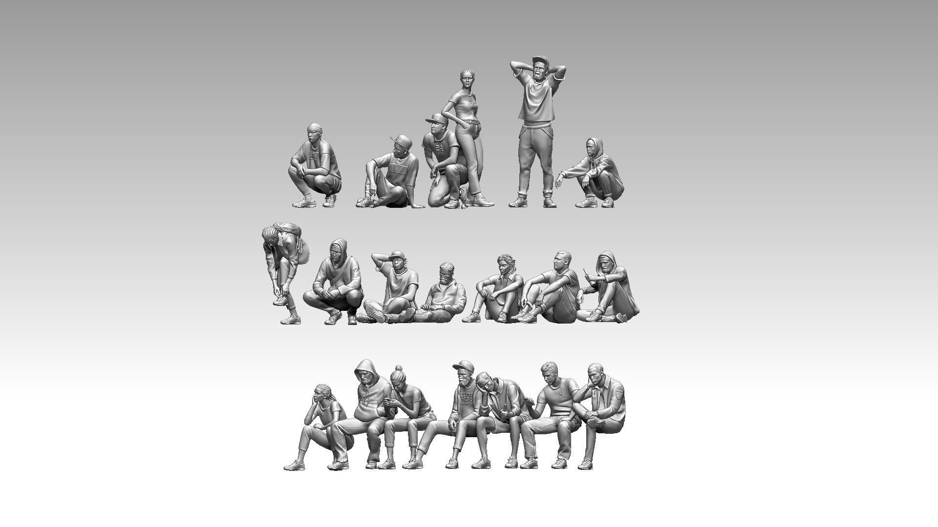young people 3D model 3D printable | CGTrader