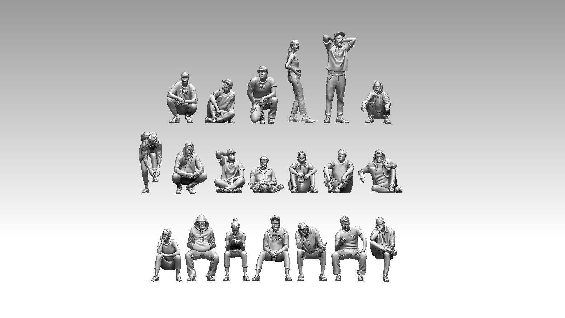 young people 3D model 3D printable | CGTrader
