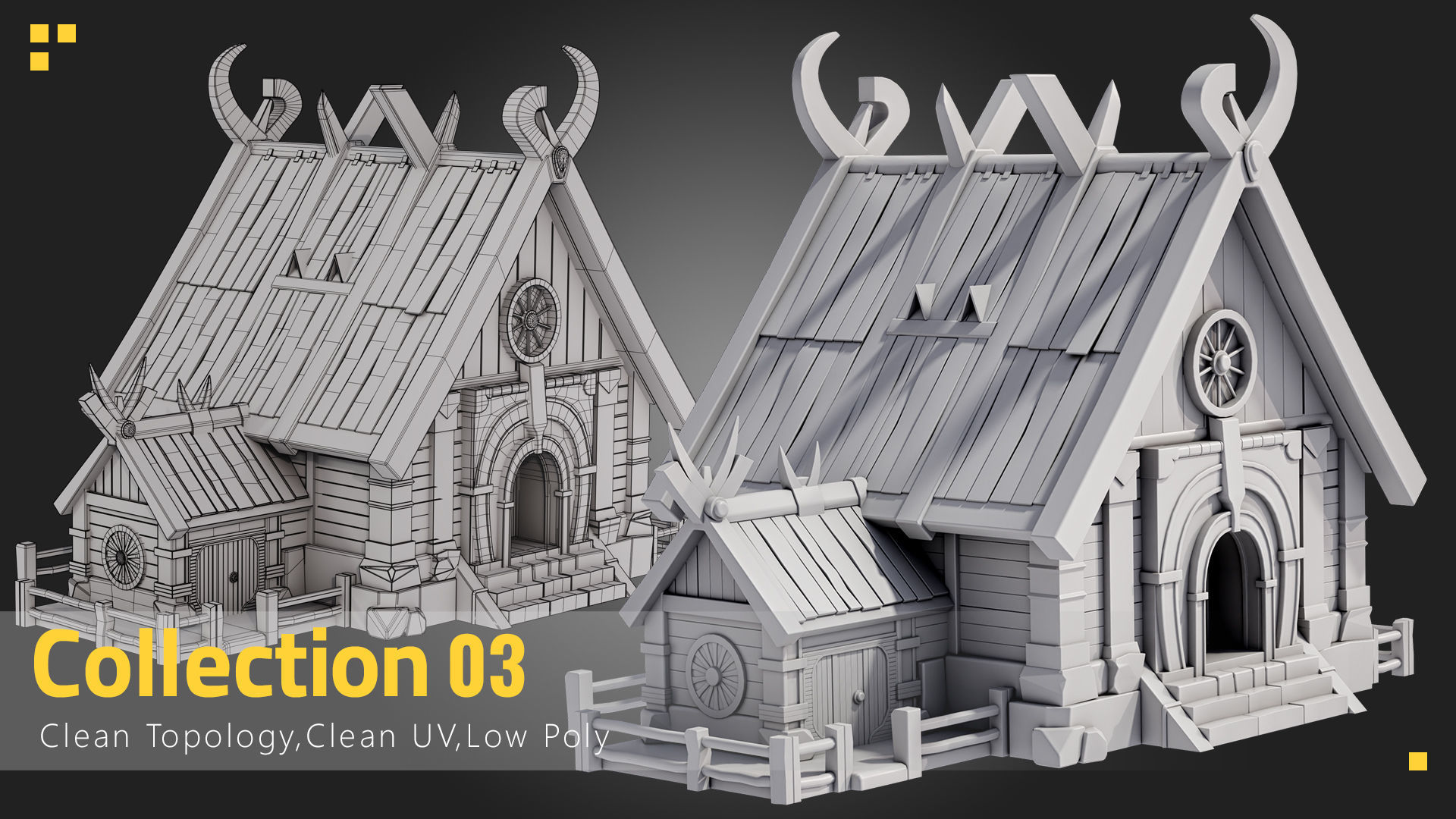 3D model Vikings House Kitbash VR / AR / low-poly | CGTrader