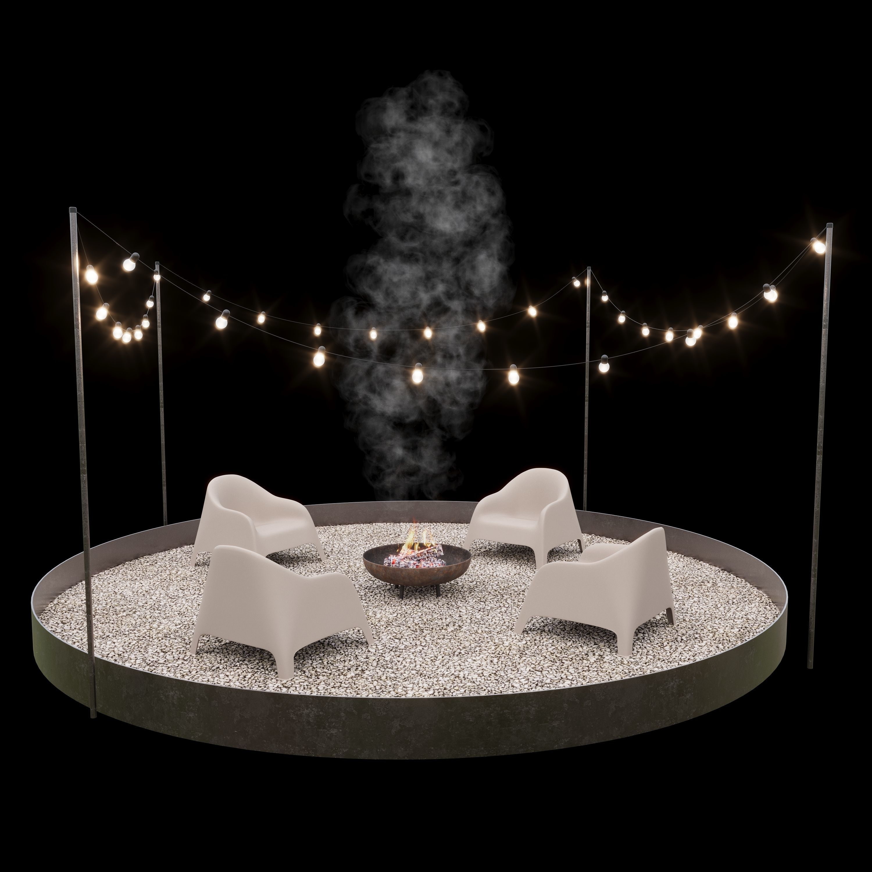 OUTDOOR SITTING AREA 3D model | CGTrader