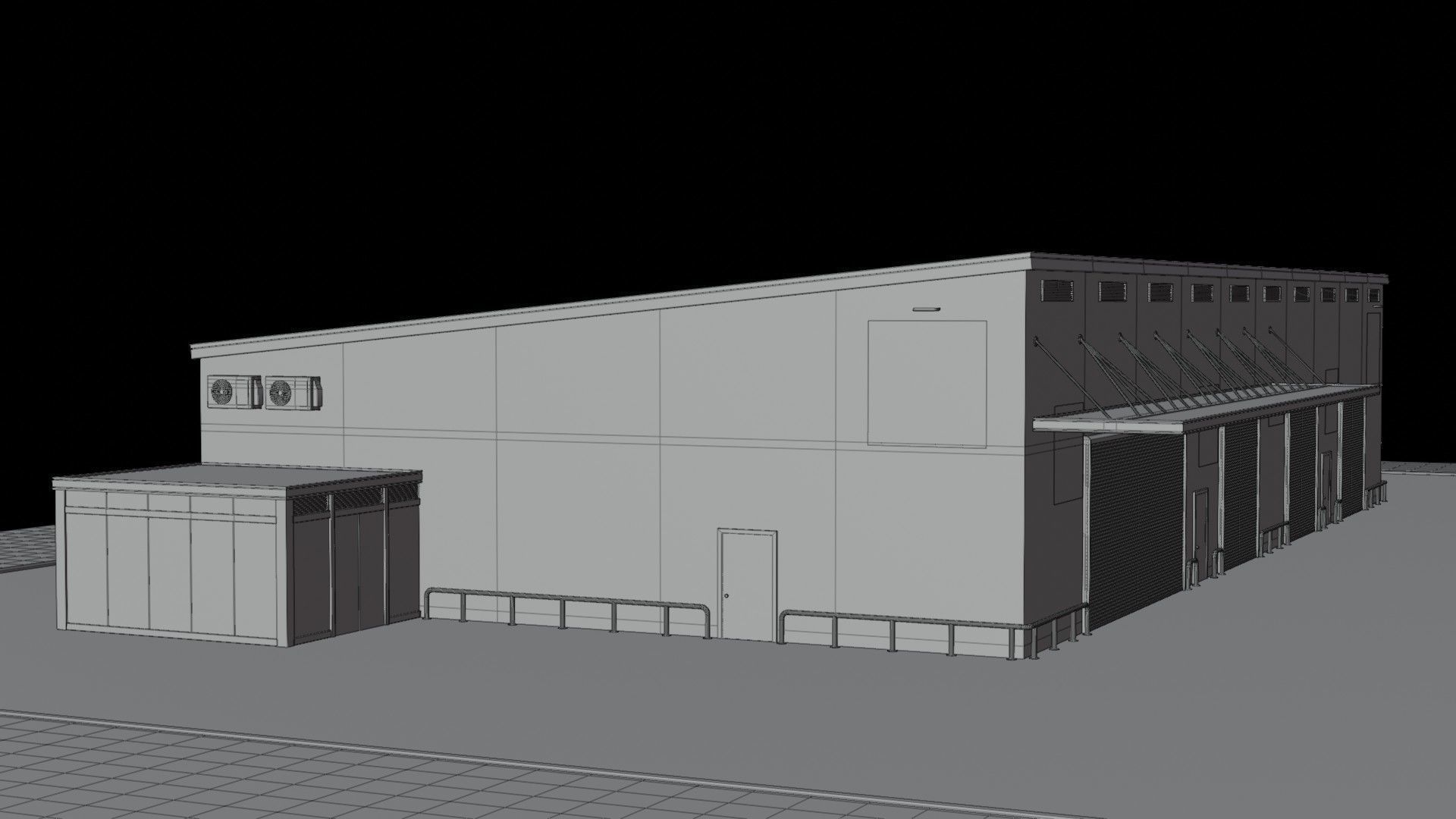 Warehouse Storage Building Exterior 3D model | CGTrader