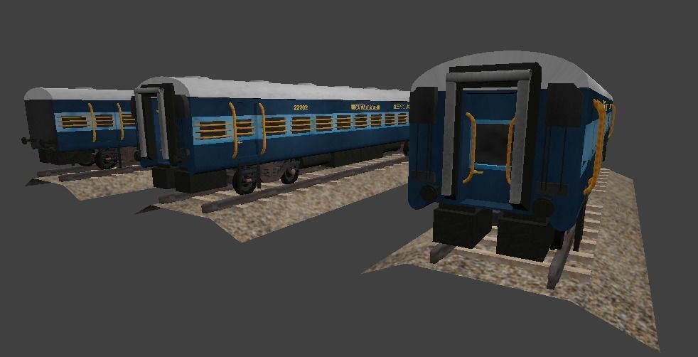 Indian ICF Train Coaches 3D model | CGTrader