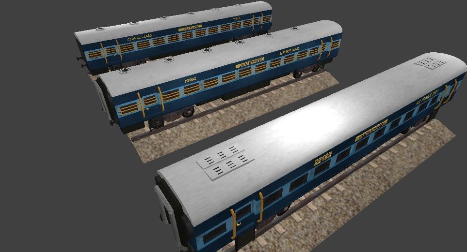 Indian ICF Train Coaches 3D model | CGTrader