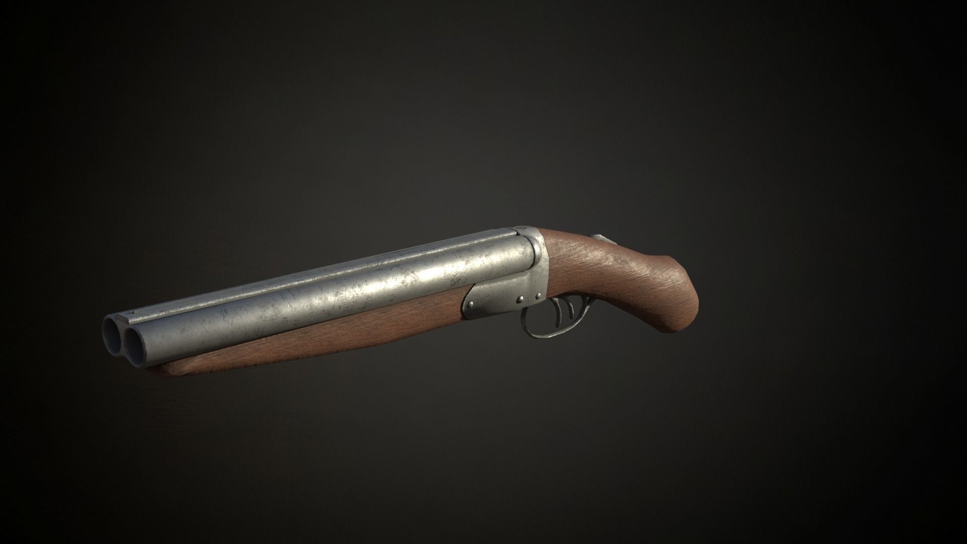 3D model Sawn off double barrel shotgun VR / AR / low-poly | CGTrader