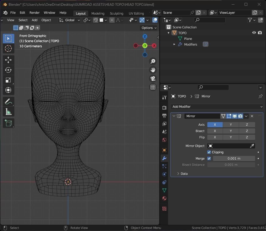 Character Head Mesh with Animation-friendly Topology 3D model | CGTrader