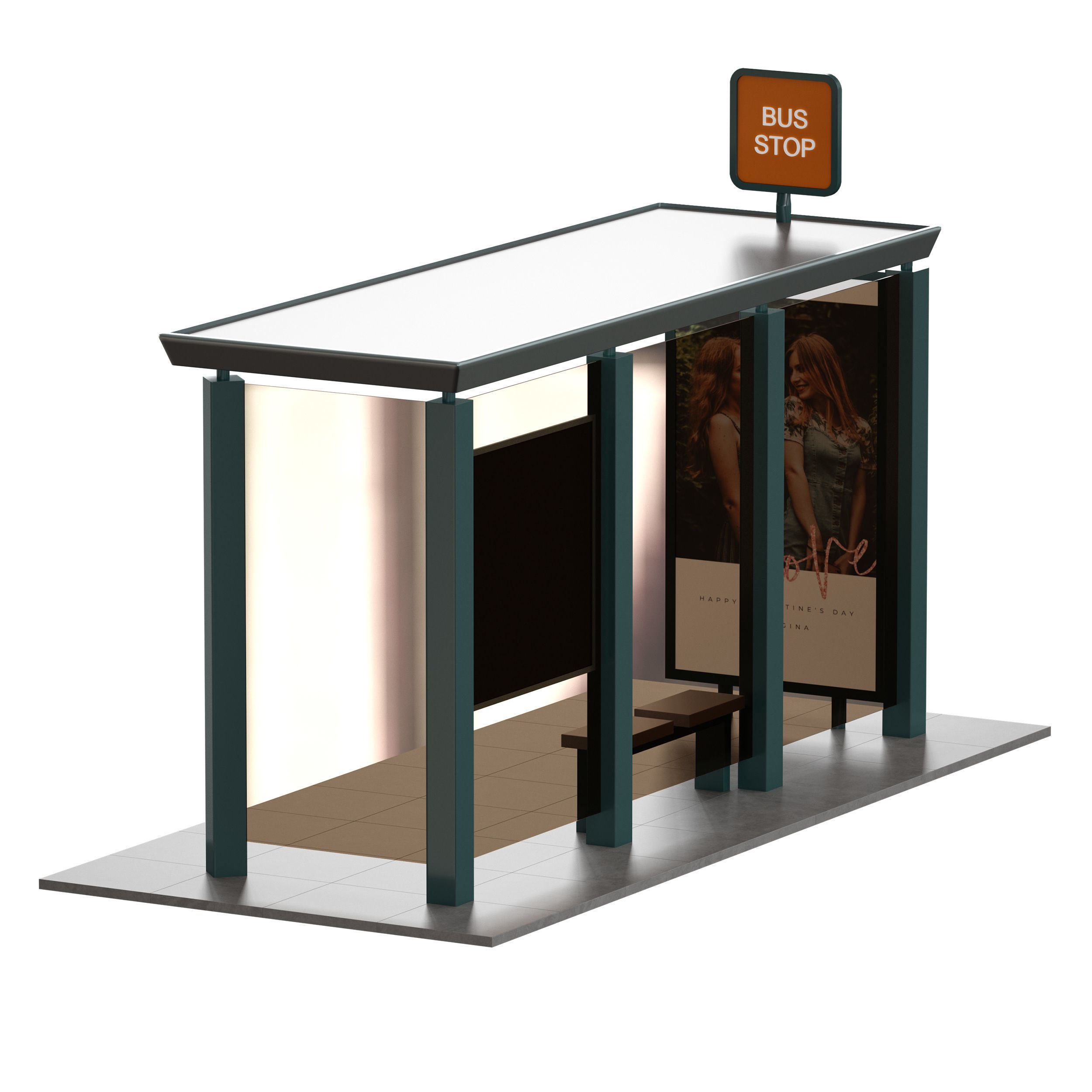 Public transport bus stop 3D model | CGTrader