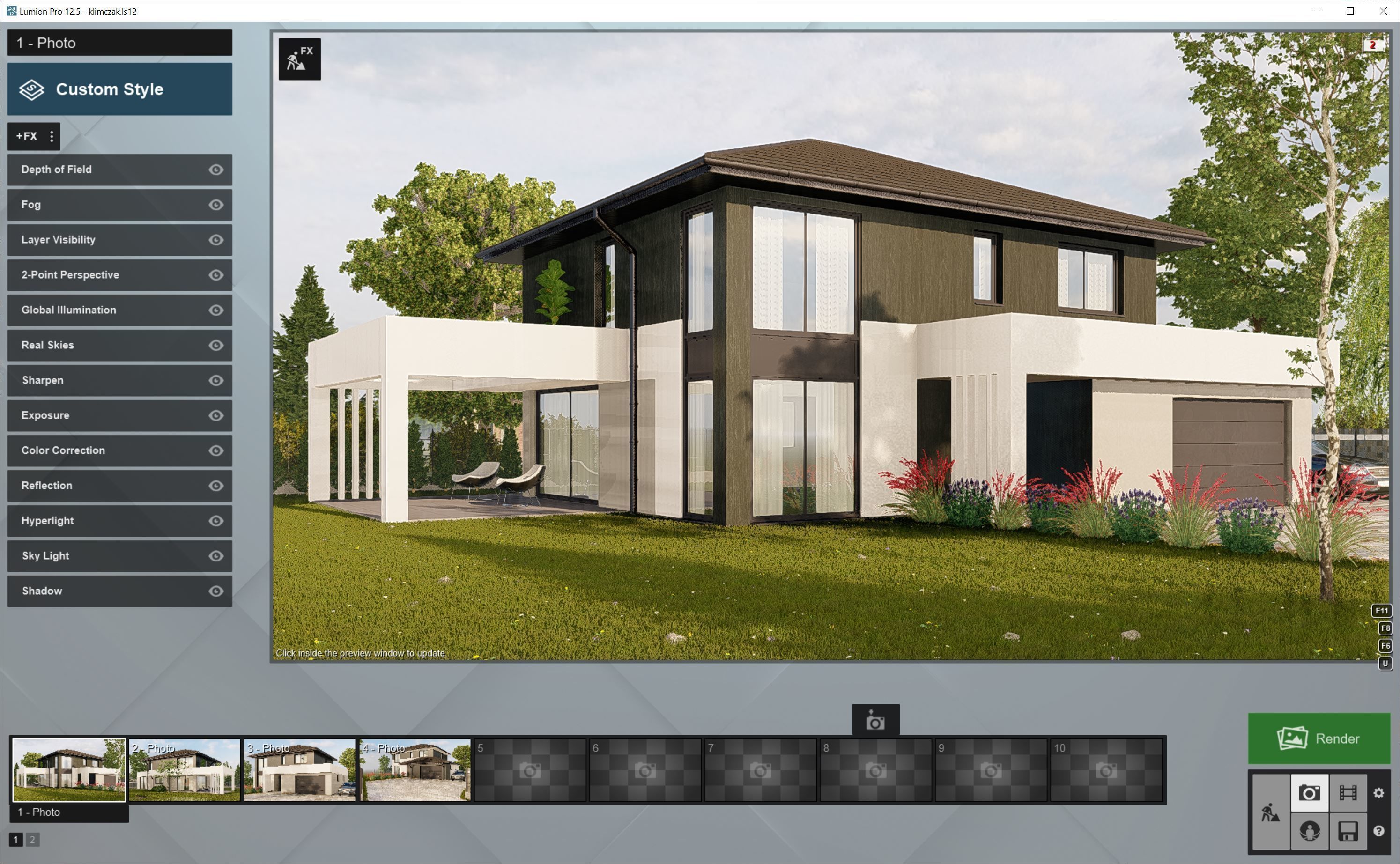 3D model Lumion 12 Two-Story Modern House Full Scene VR / AR / low-poly ...