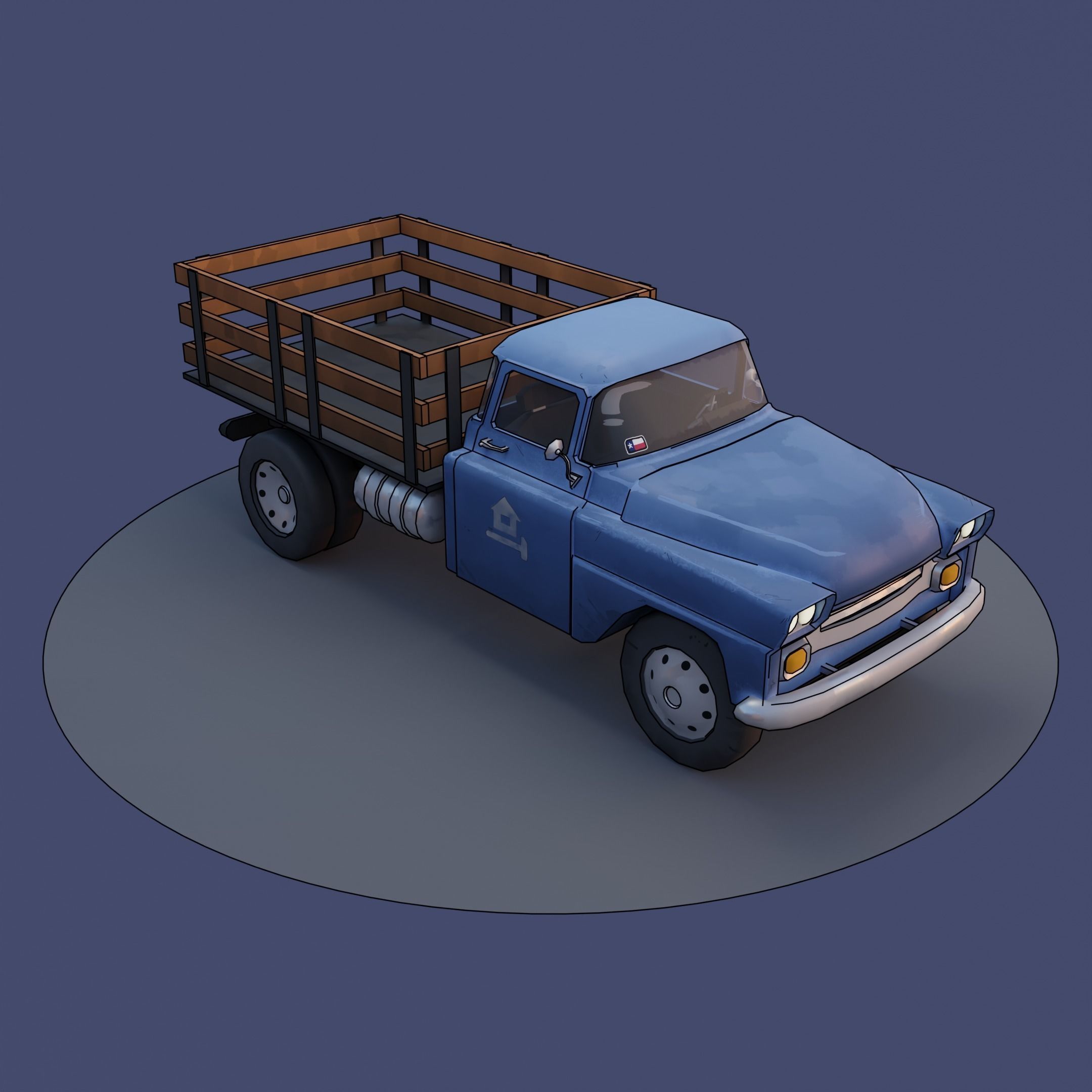 3D model Chevrolet 2-ton Truck Cartoon Style VR / AR / low-poly | CGTrader