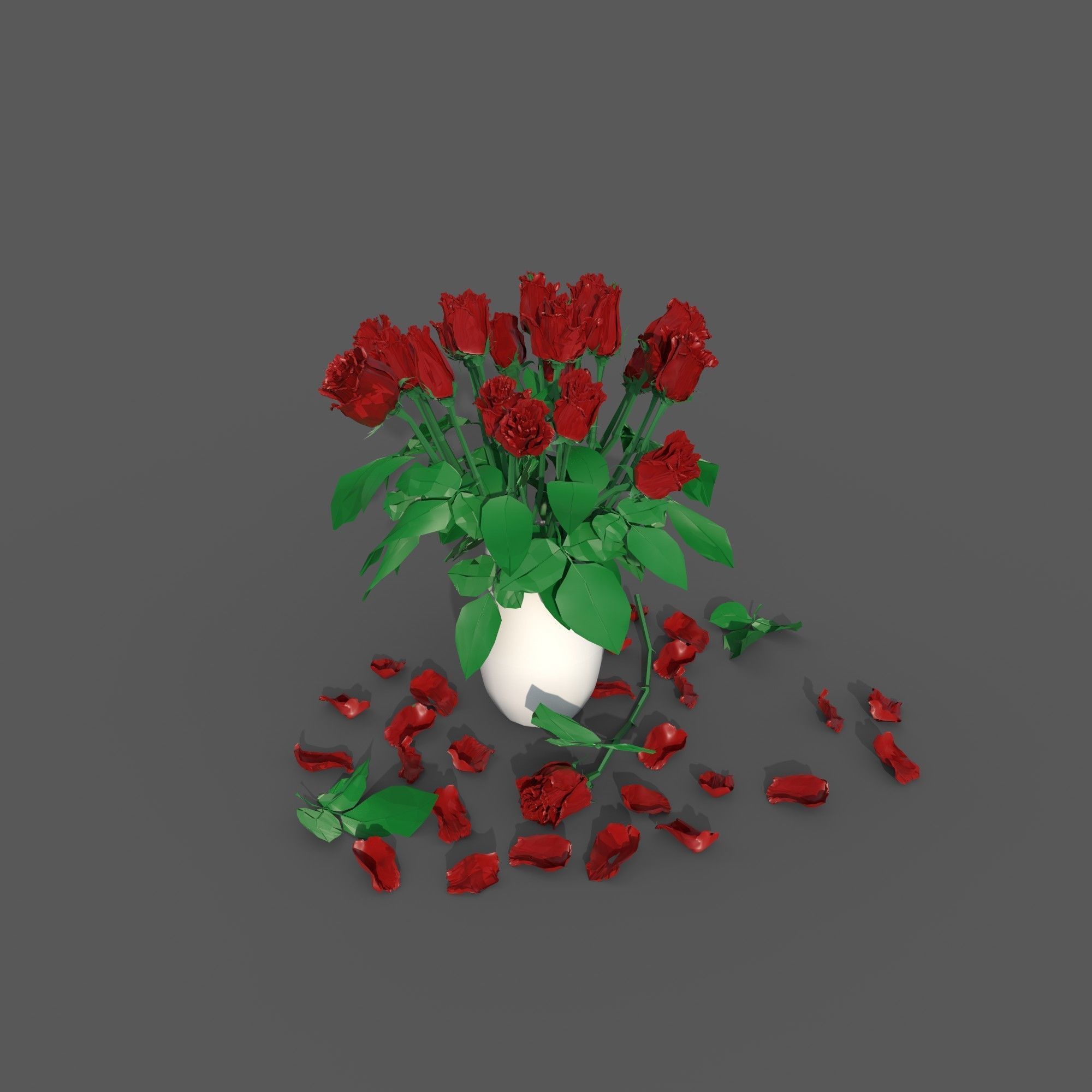 Roses in the vase 3D model | CGTrader