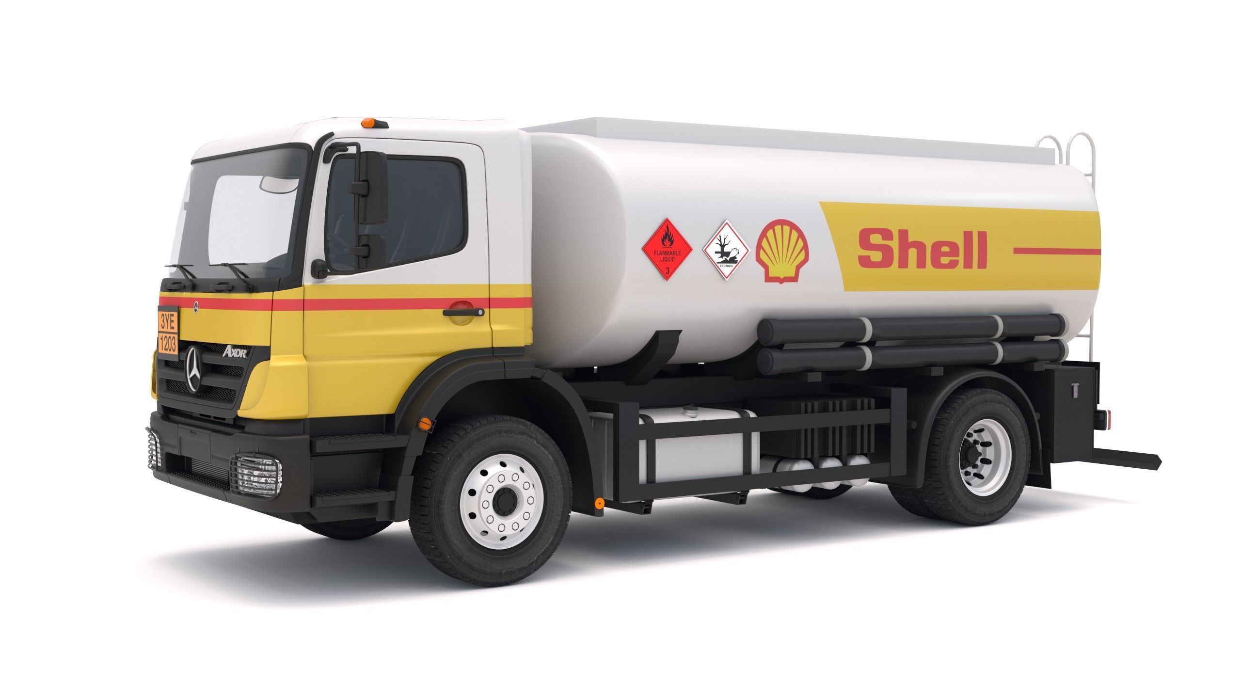 Mercedes-Benz Axor Shell Truck Tanker 3D model | CGTrader