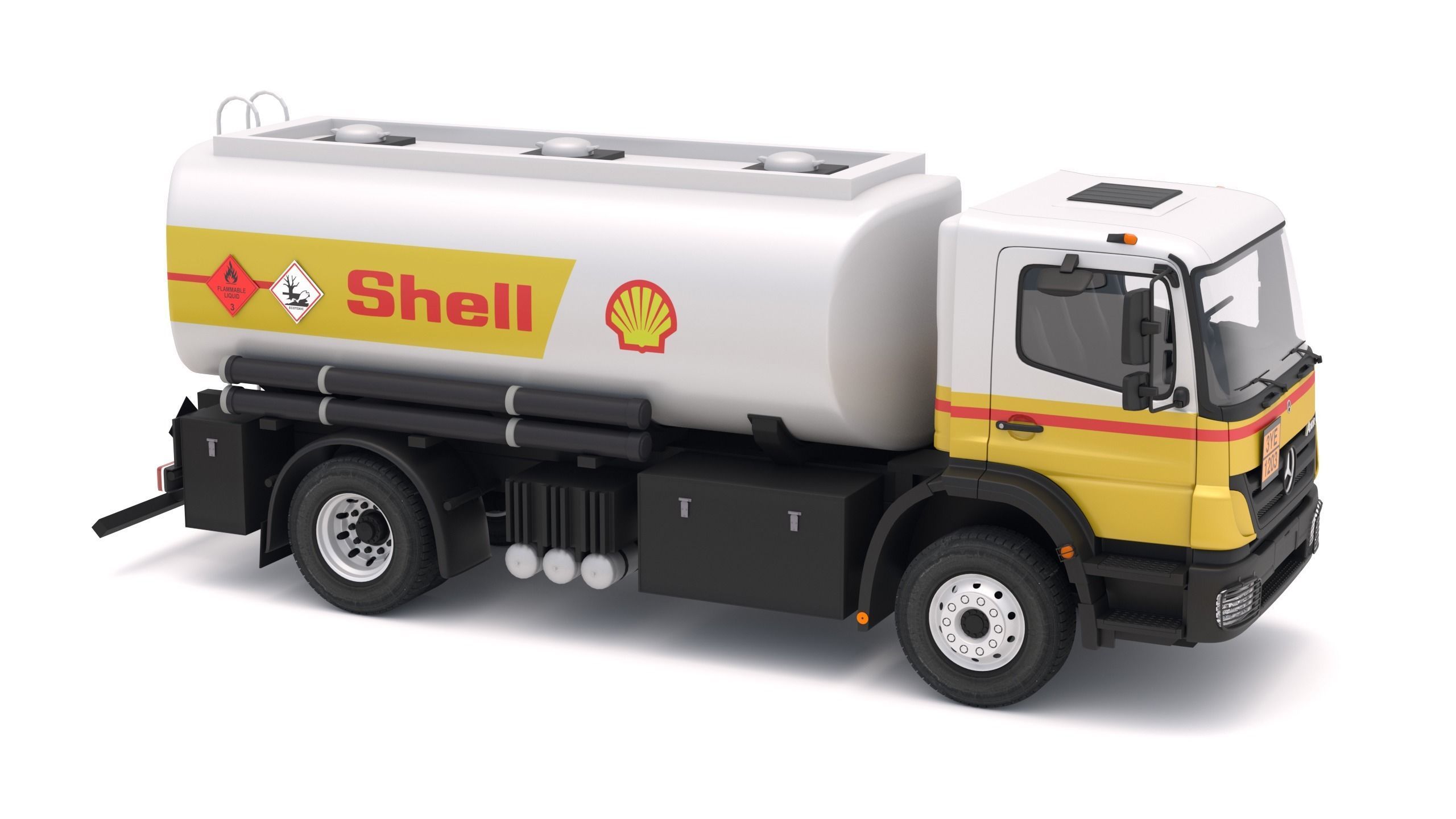 Mercedes-Benz Axor Shell Truck Tanker 3D model | CGTrader