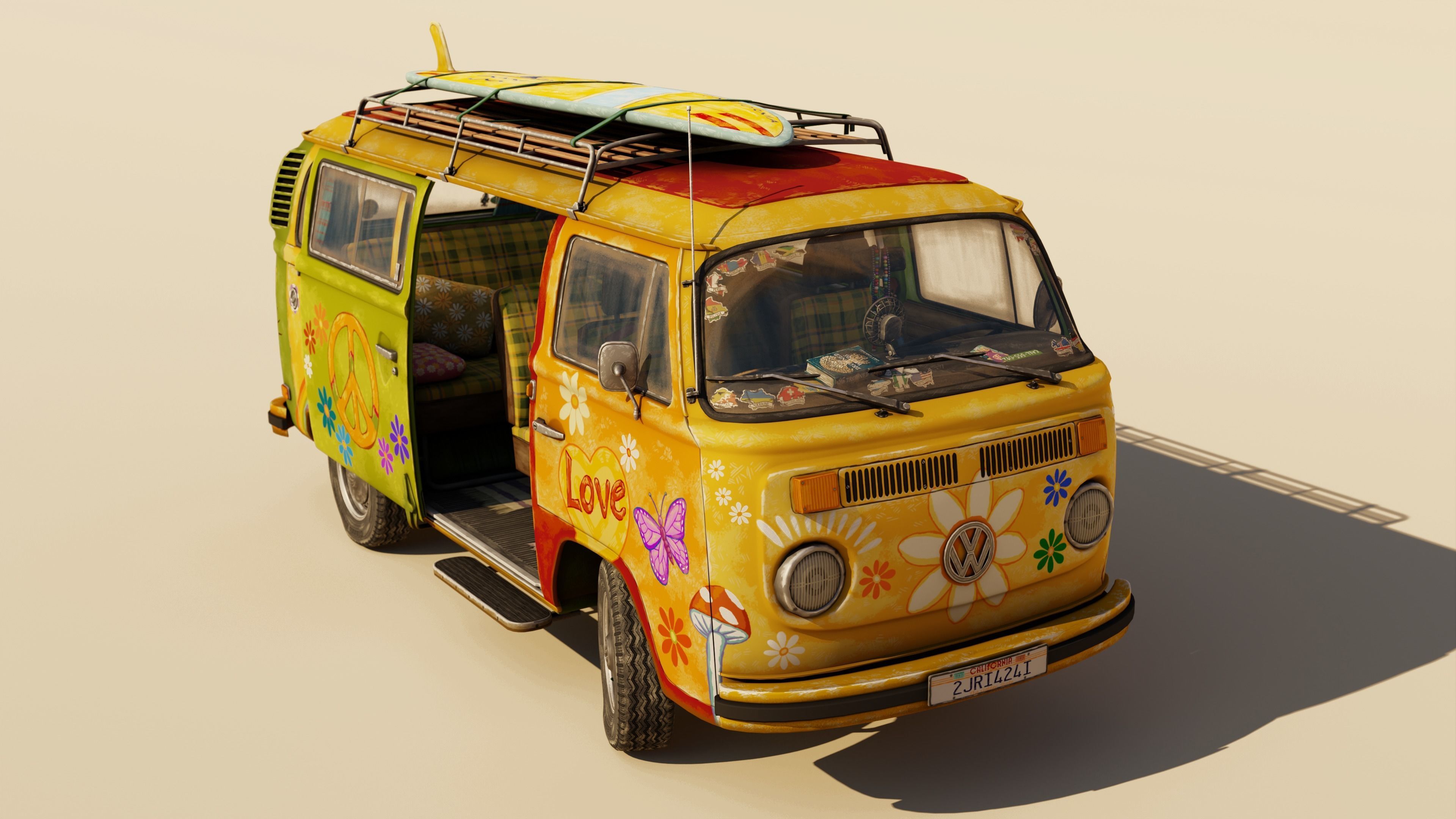3D model Volkswagen Transporter Van Stylized VR / AR / low-poly | CGTrader
