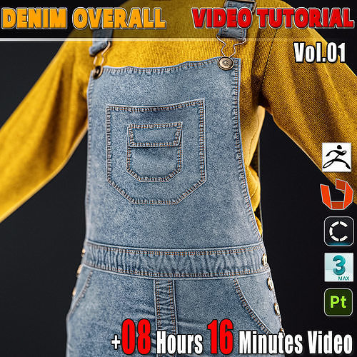 Denim Overall Full Creation Process Video Tutorial Vol01 3D model ...