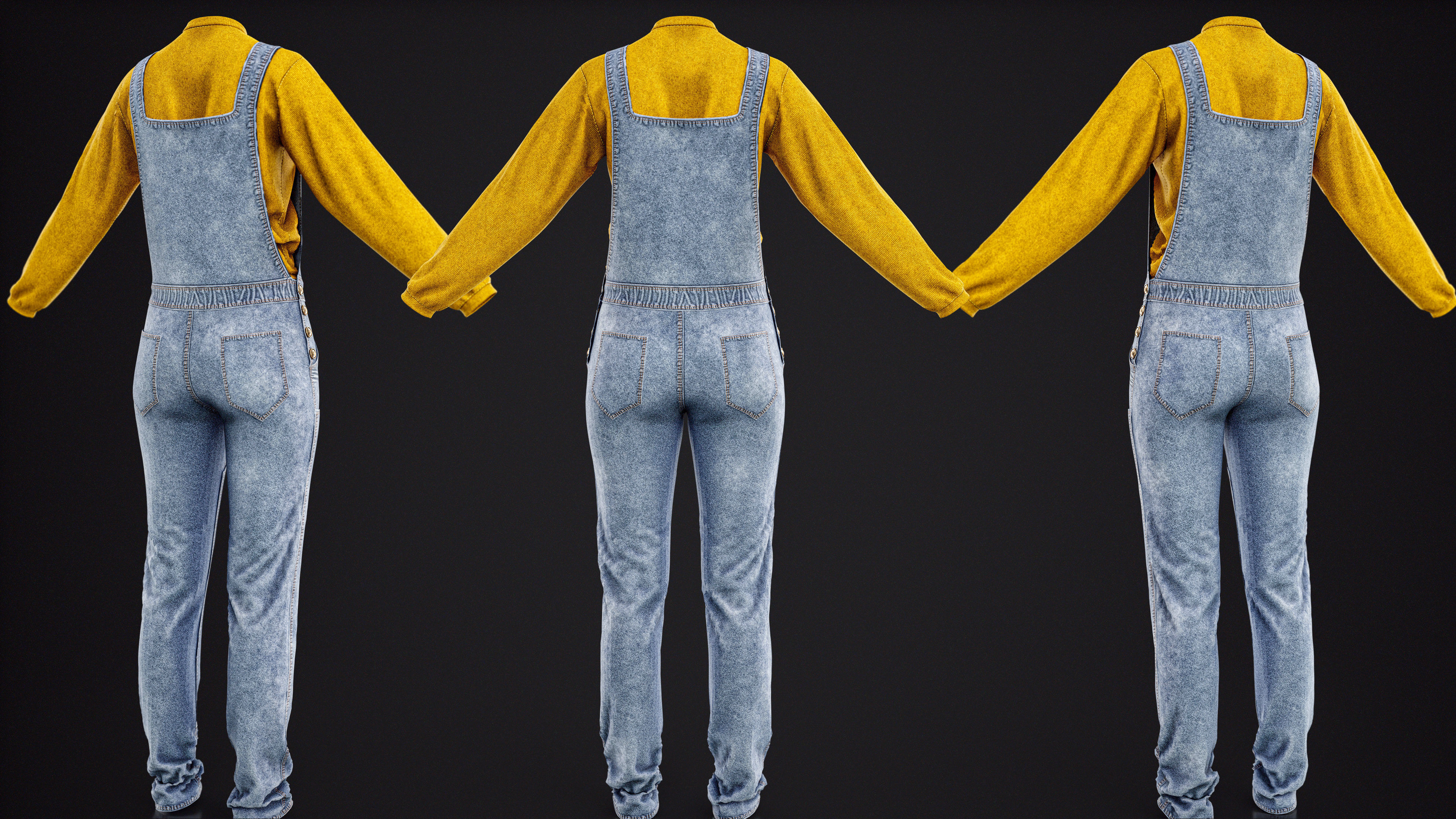 Denim Overall Full Creation Process Video Tutorial Vol01 3D model ...