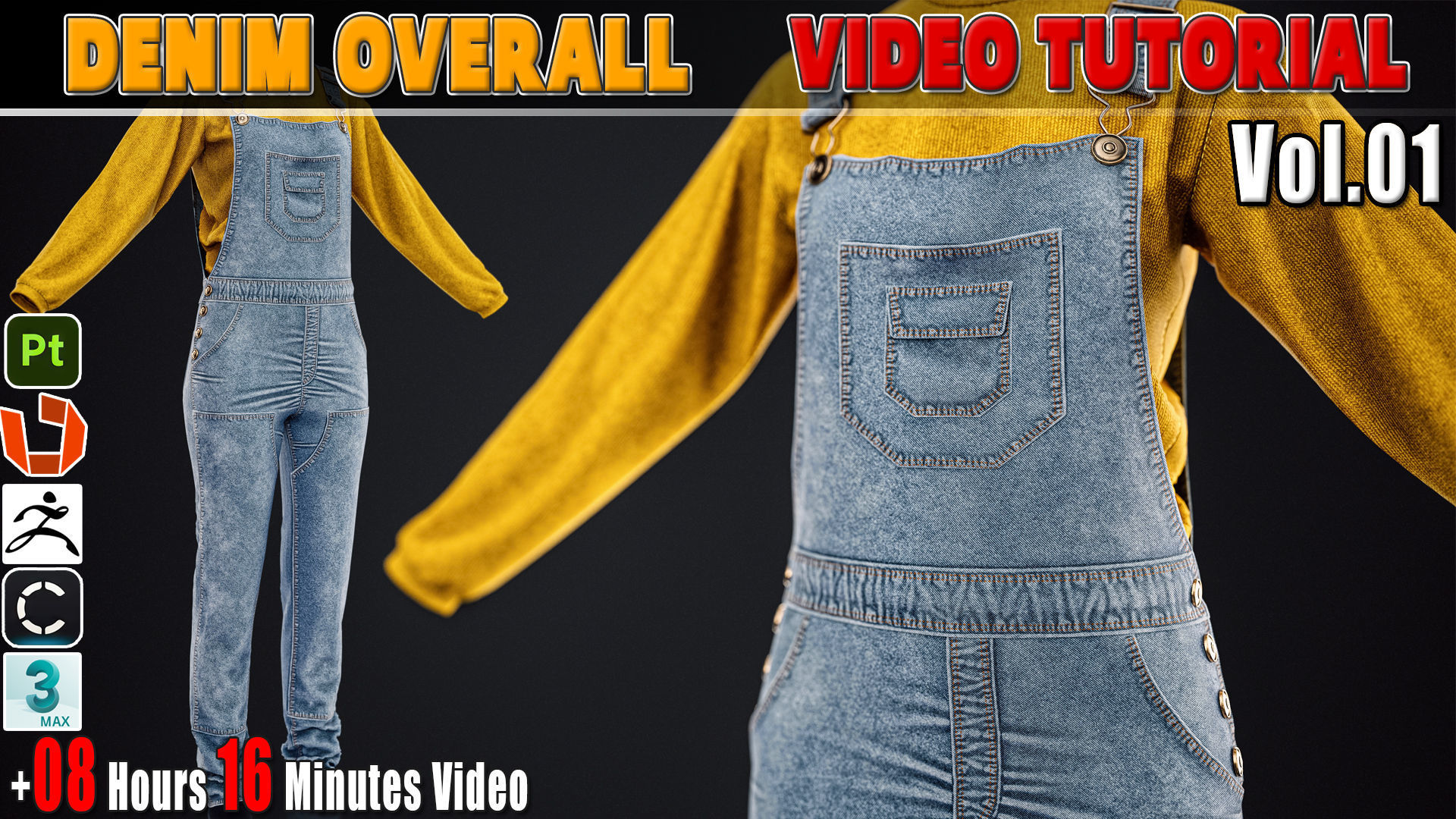 Denim Overall Full Creation Process Video Tutorial Vol01 3D model ...