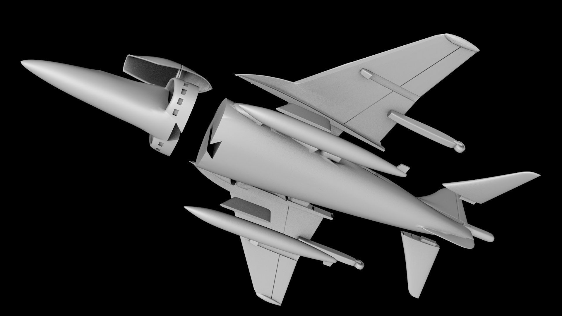 HARRIER JET FIGHTER SCALE 1-72 PRINTABLE STL FILES 3D model 3D ...