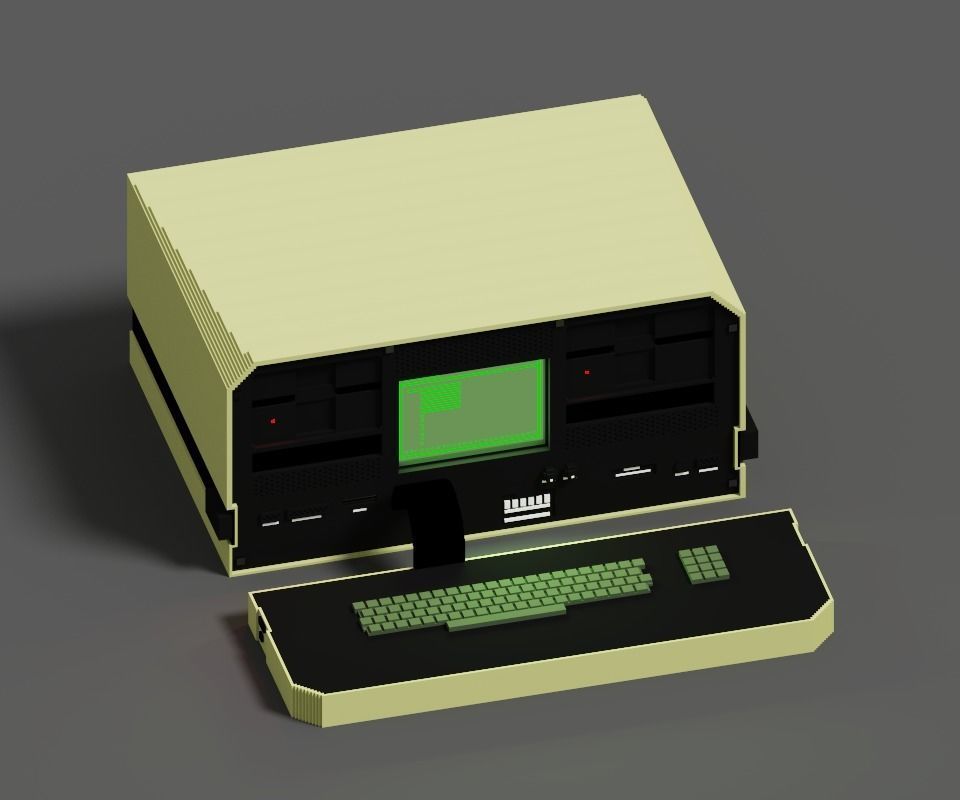 3D model Retro Computer Model Terminal VR / AR / low-poly | CGTrader