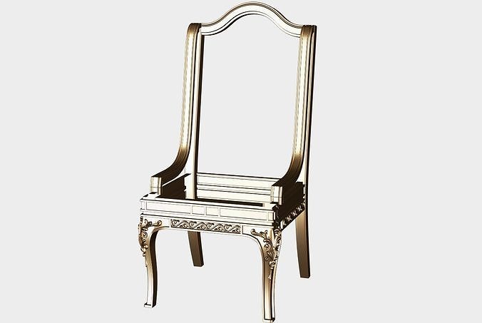 Carved chair for cnc 17 3D model | CGTrader