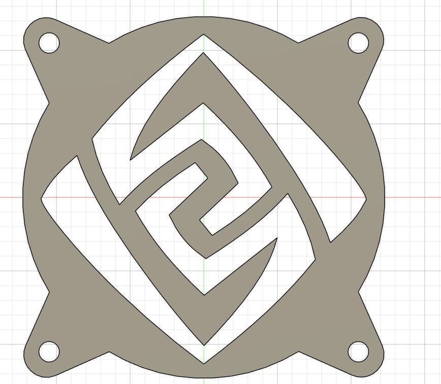 Genshin Impact element Geo PC fan cover free 3D model 3D printable ...